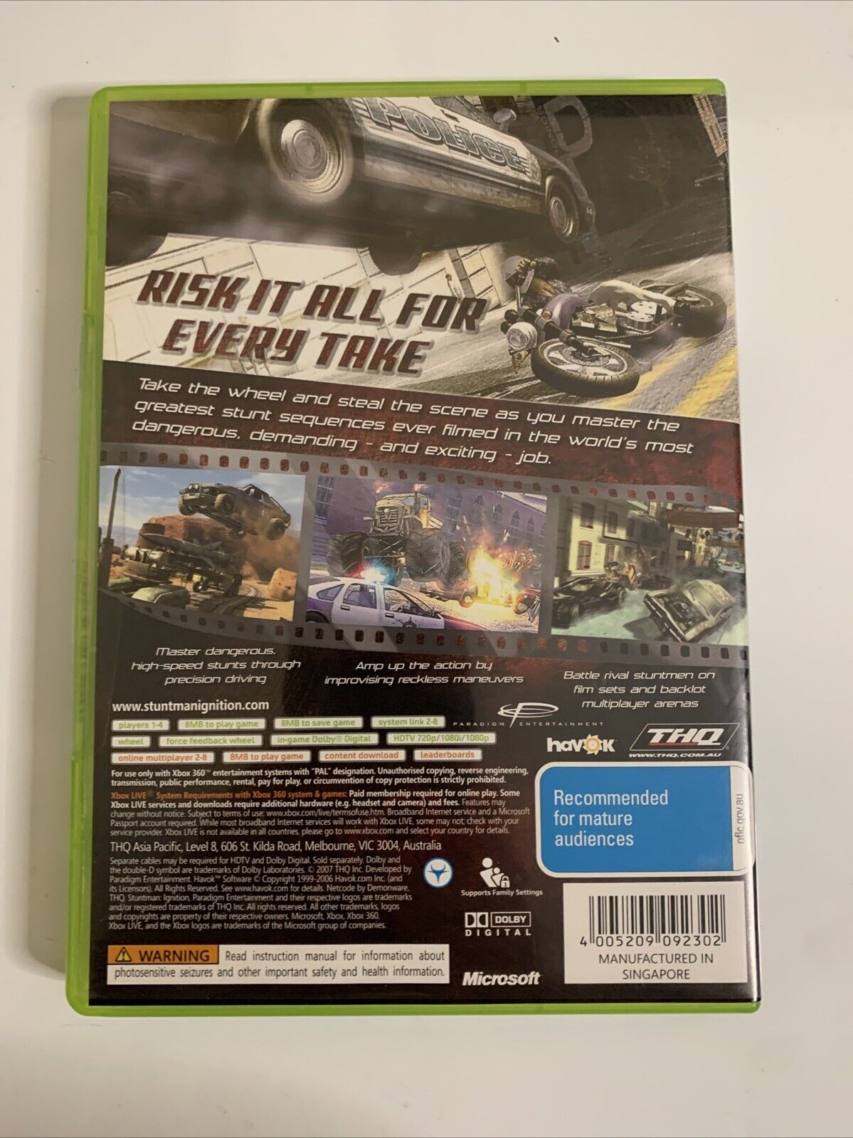 Stuntman Ignition Microsoft Xbox 360 PAL THQ 2006 Racing Game Complete ...