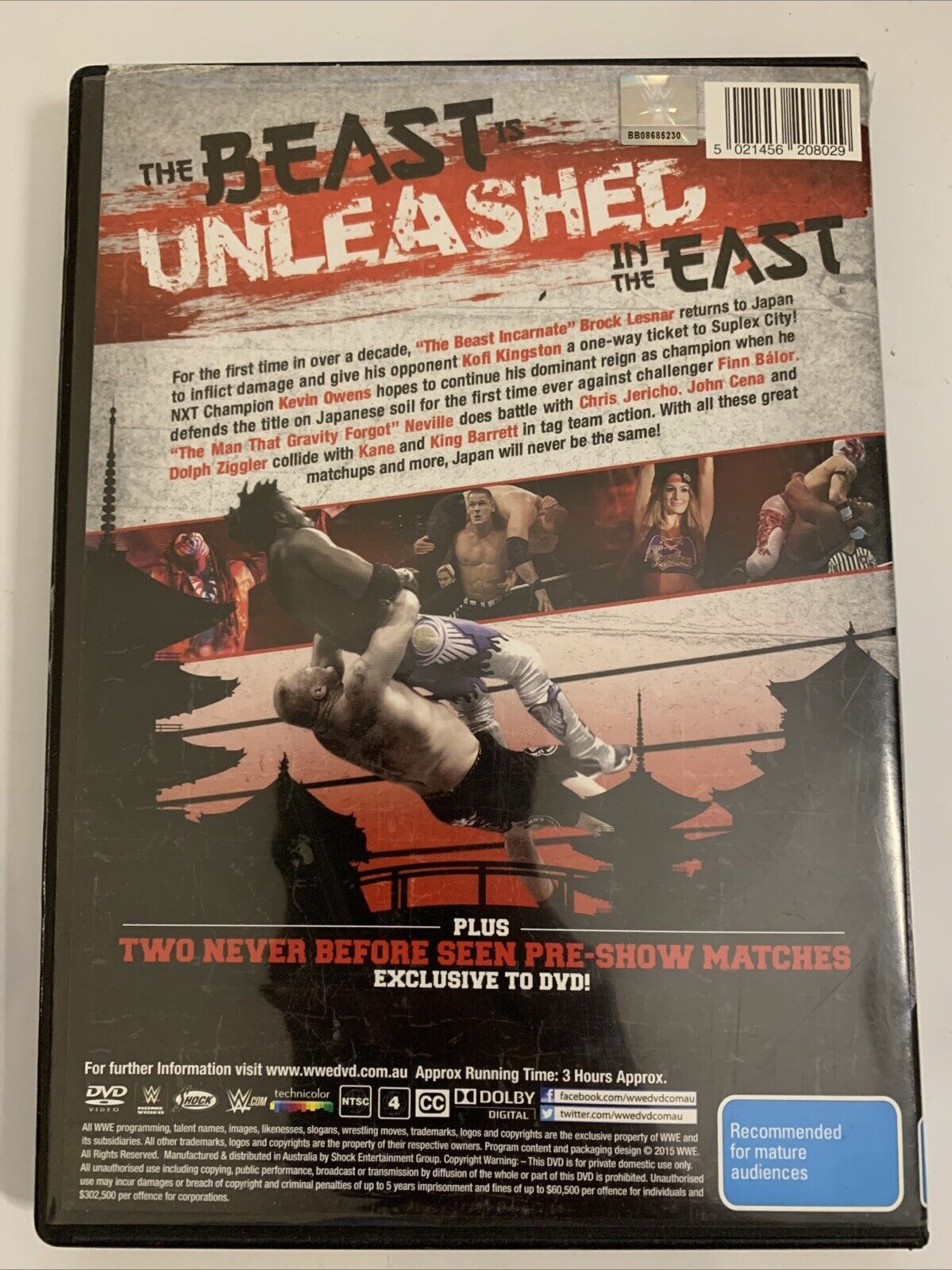 WWE Beast in the East (DVD, 2015) Brock Lesnar Region 4 – Retro Unit