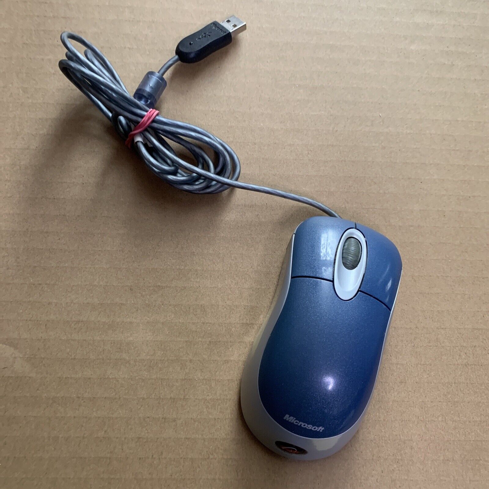 Microsoft Optical Mouse Blue USB Wired – Retro Unit