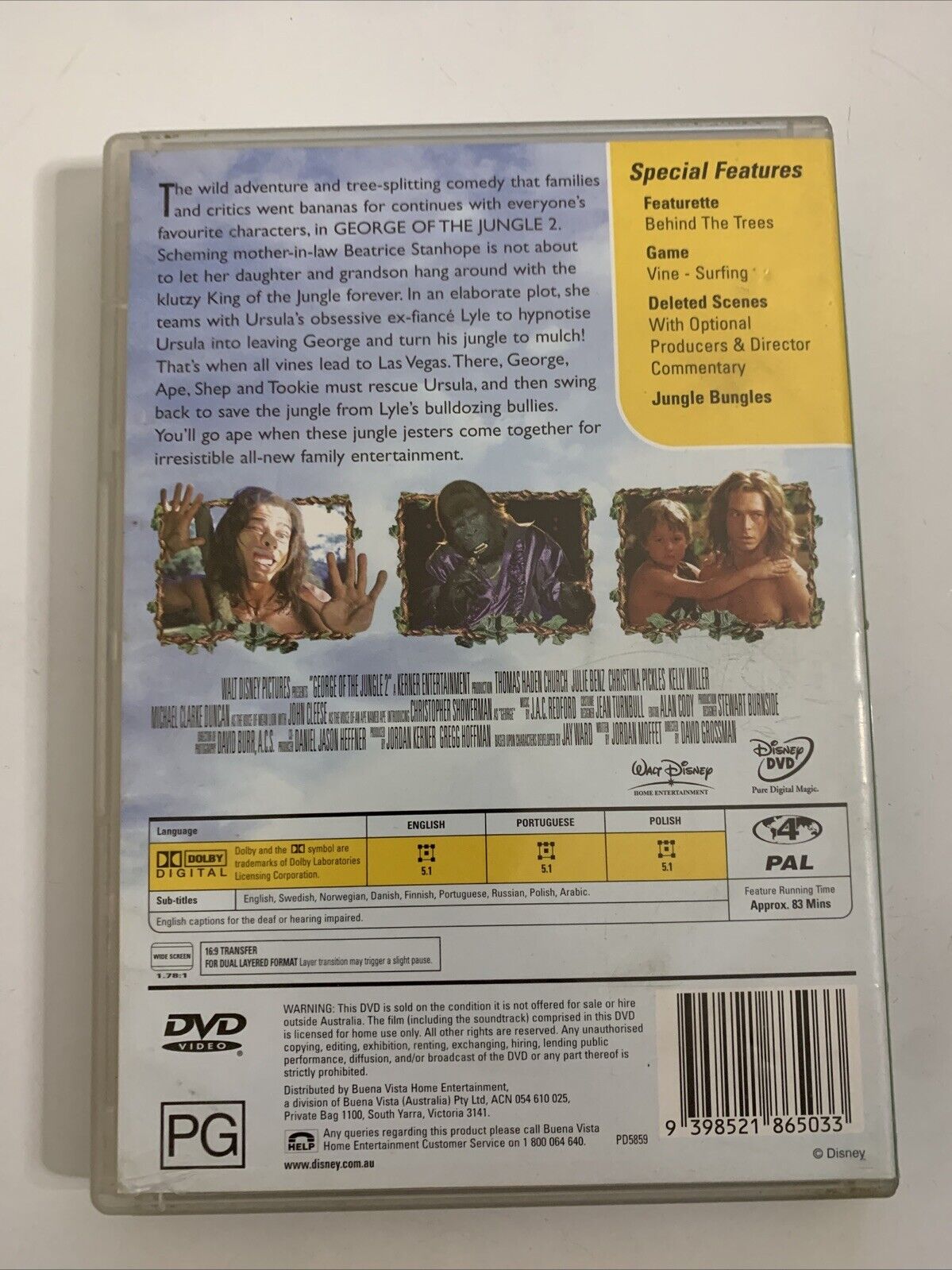 George of the Jungle 2 (DVD, 2003) Christopher Showerman, John Cleese ...