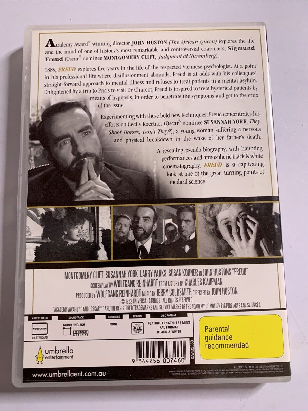 Freud (DVD, 1962) Montgomery Clift, Susannah York, John Huston Film Al ...