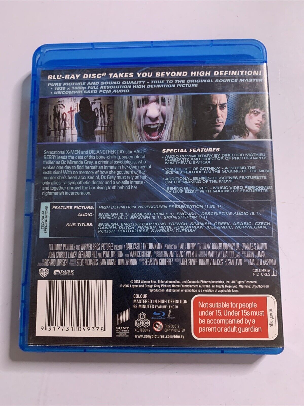 Gothika (Blu-ray, 2003) Halle Berry, Robert Downey Jr Region B – Retro Unit