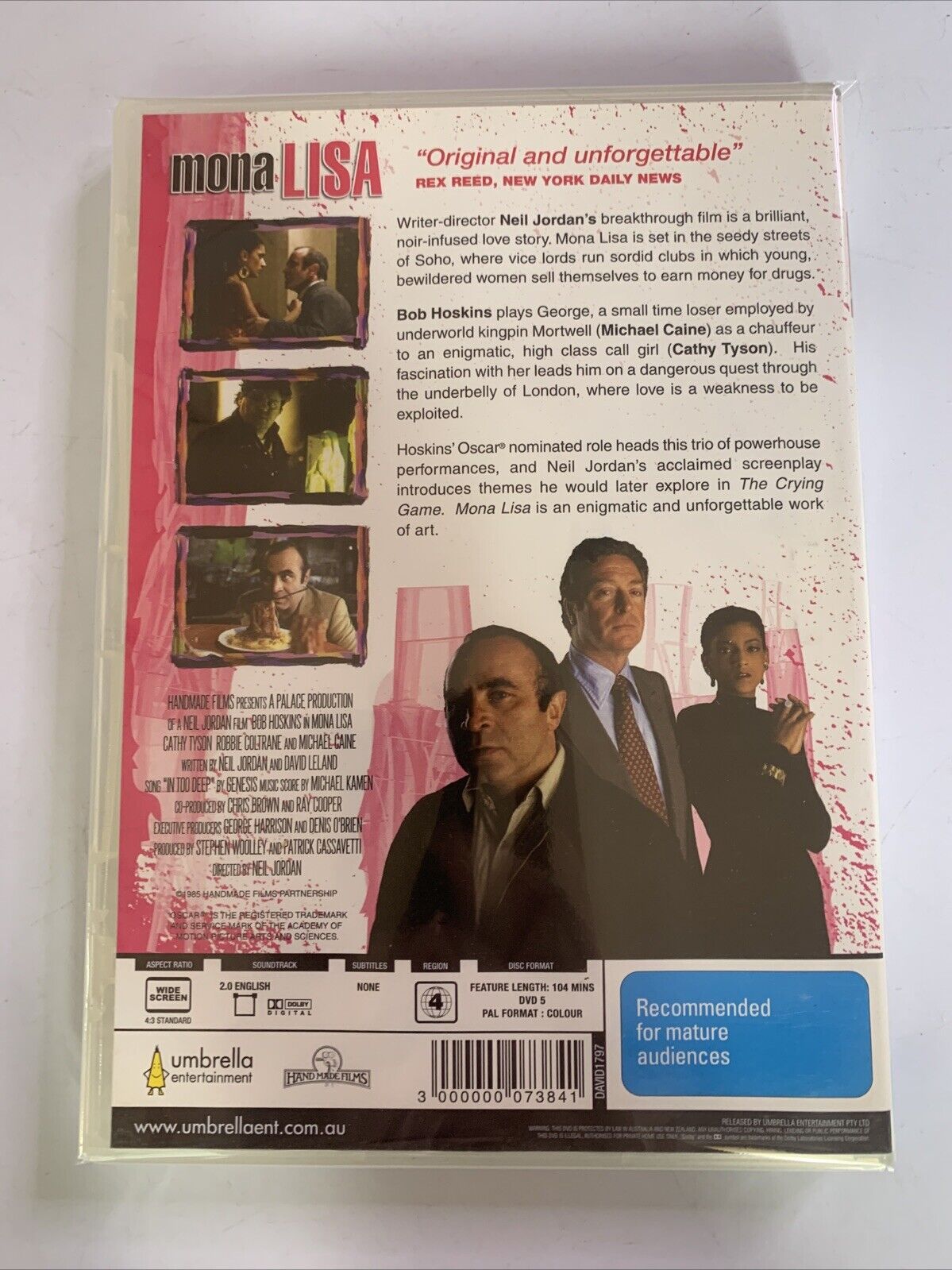 Mona Lisa (DVD, 1986) Michael Caine, Bob Hoskins Region 4 NEW – Retro Unit
