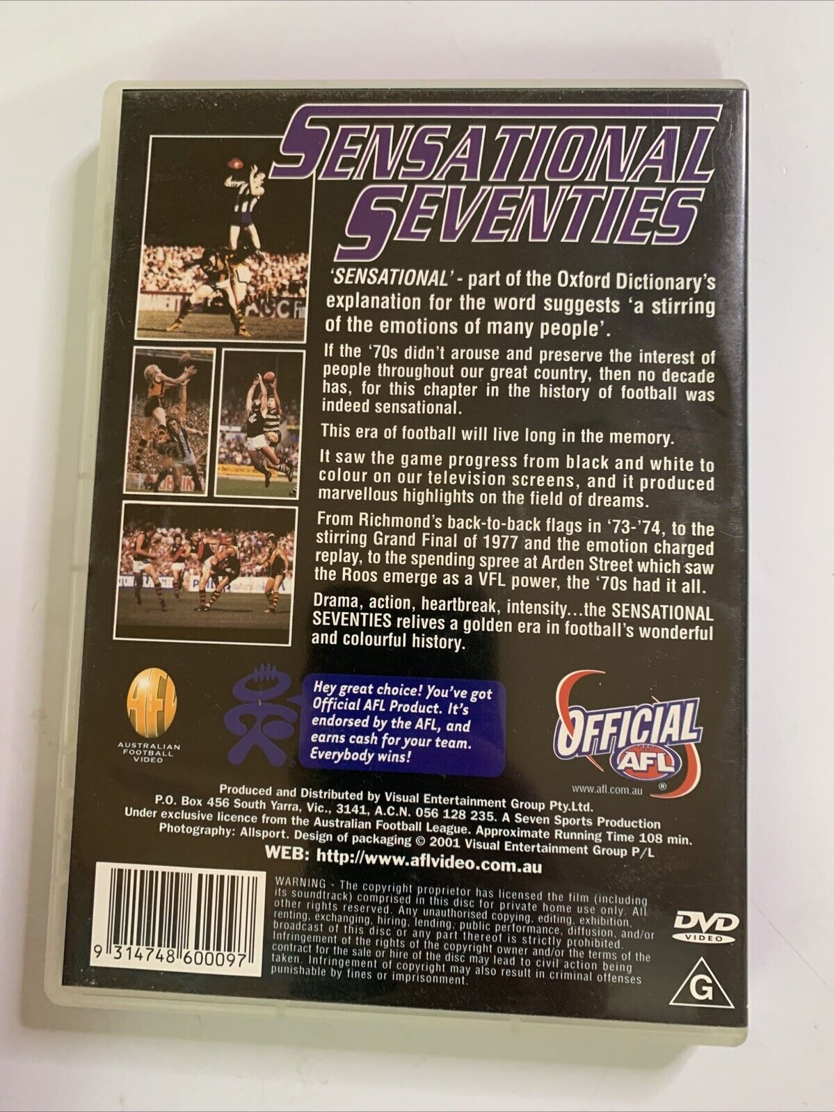 Sensational Seventies AFL (DVD, 2001) Australian Rules Football All Re ...