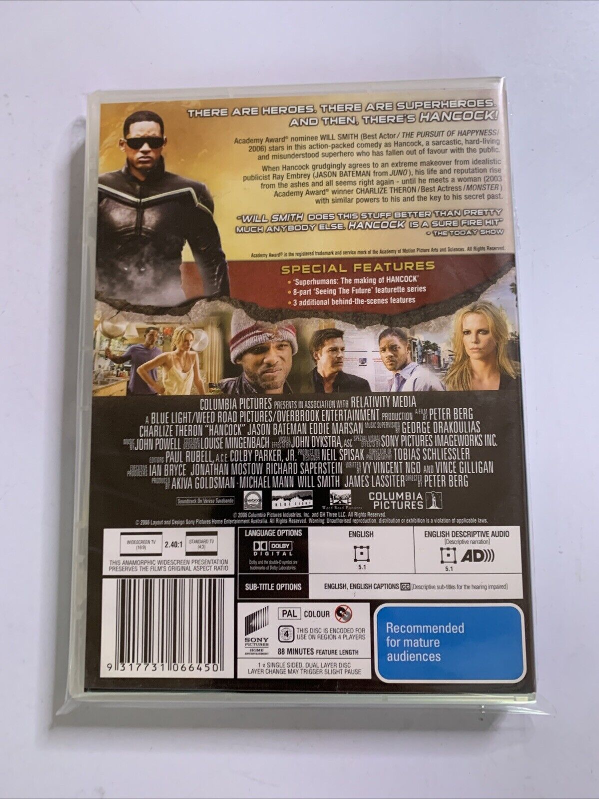 Hancock (DVD, 2008) Will Smith Region 4 NEW – Retro Unit