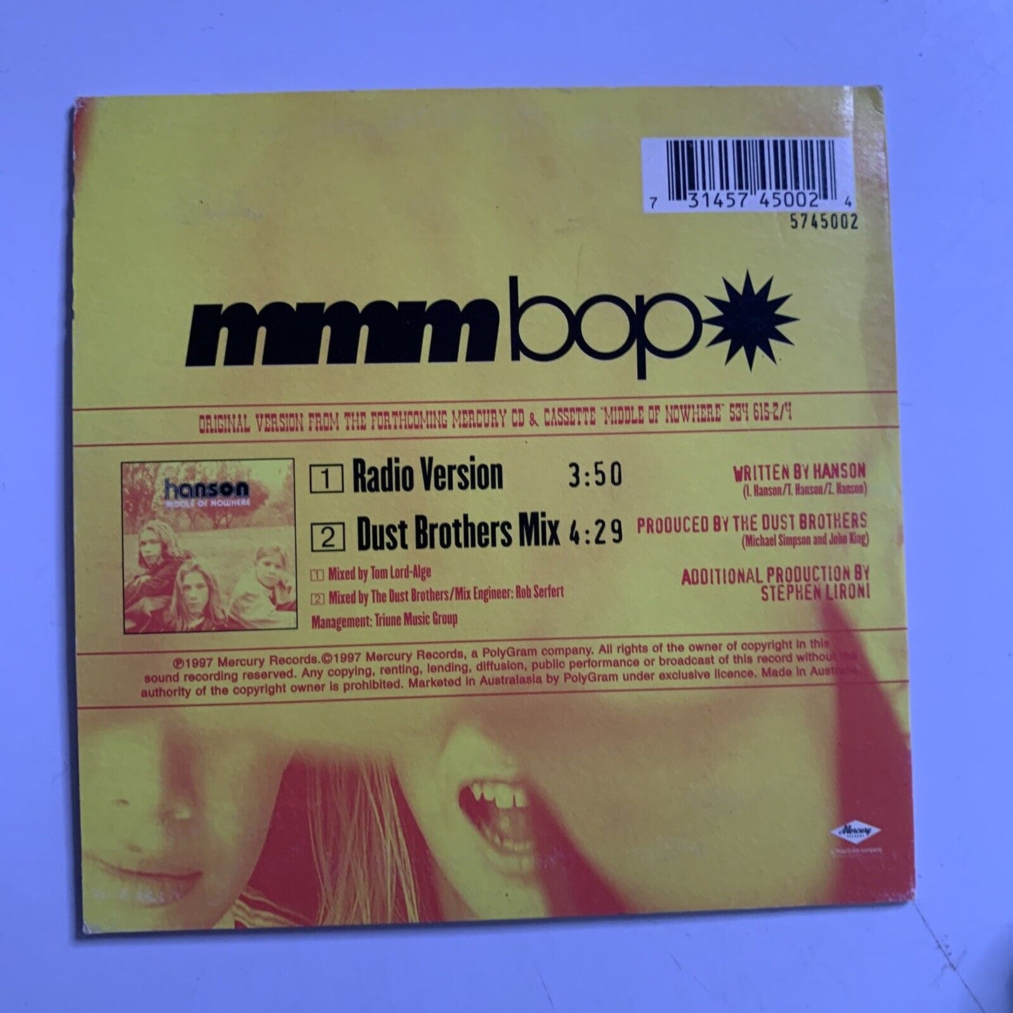 Mmm Bop by Hanson (CD, 1997) Single Mercury Records – Retro Unit