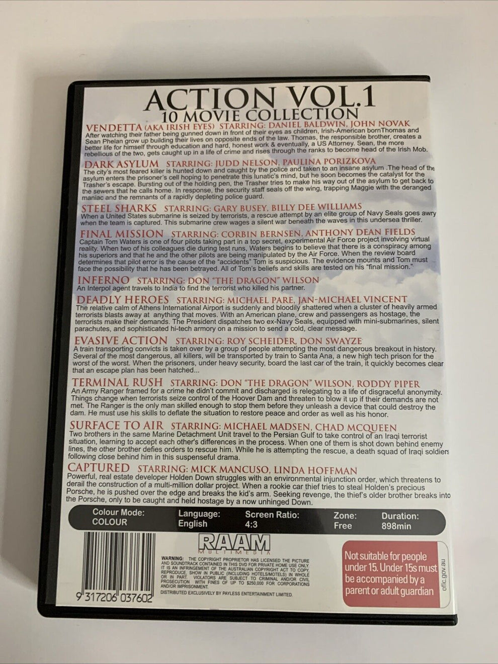 Action 10 Movie Collection DVD Michael Madsen, Gary Bussey, Don Wilson ...