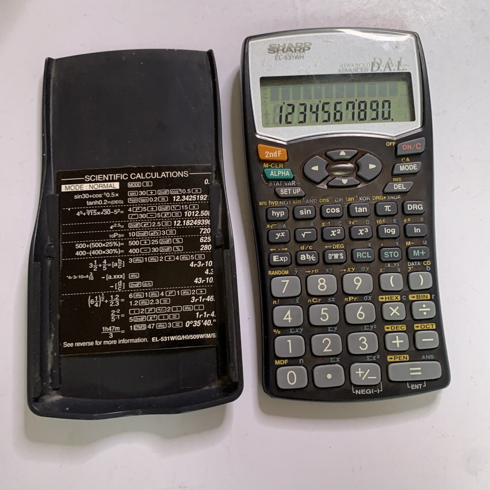 Sharp EL-531WH Advanced D.A.L Scientific Calculator Black with Cover ...