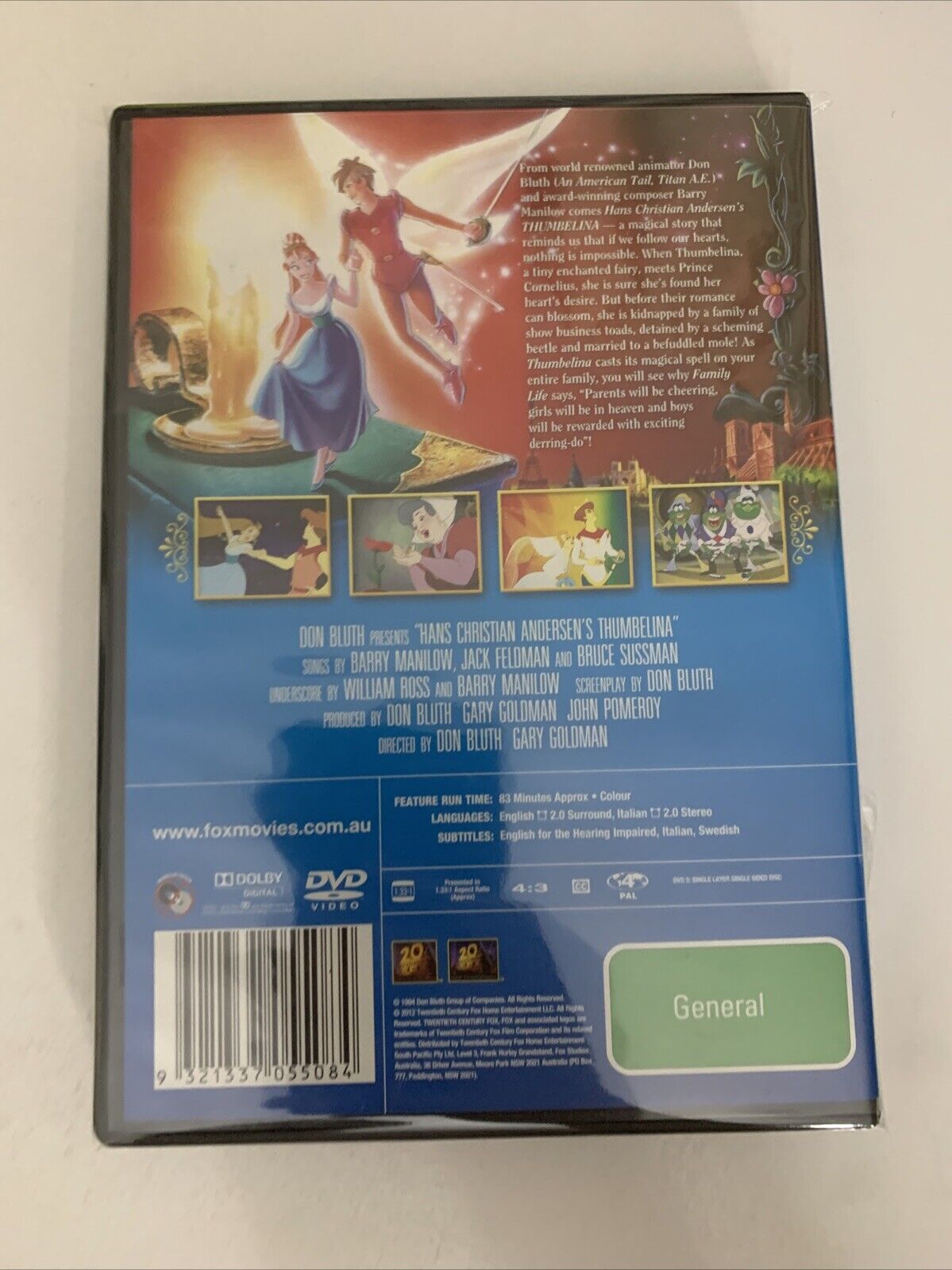 Thumbelina (DVD, 1994) Jodi Benson, Gary Imhoff Animated Movie Region ...