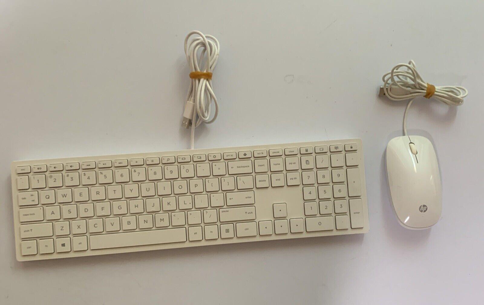 HP Slim Keyboard USB Wired & Mouse Bundle White TPC-C003K – Retro Unit