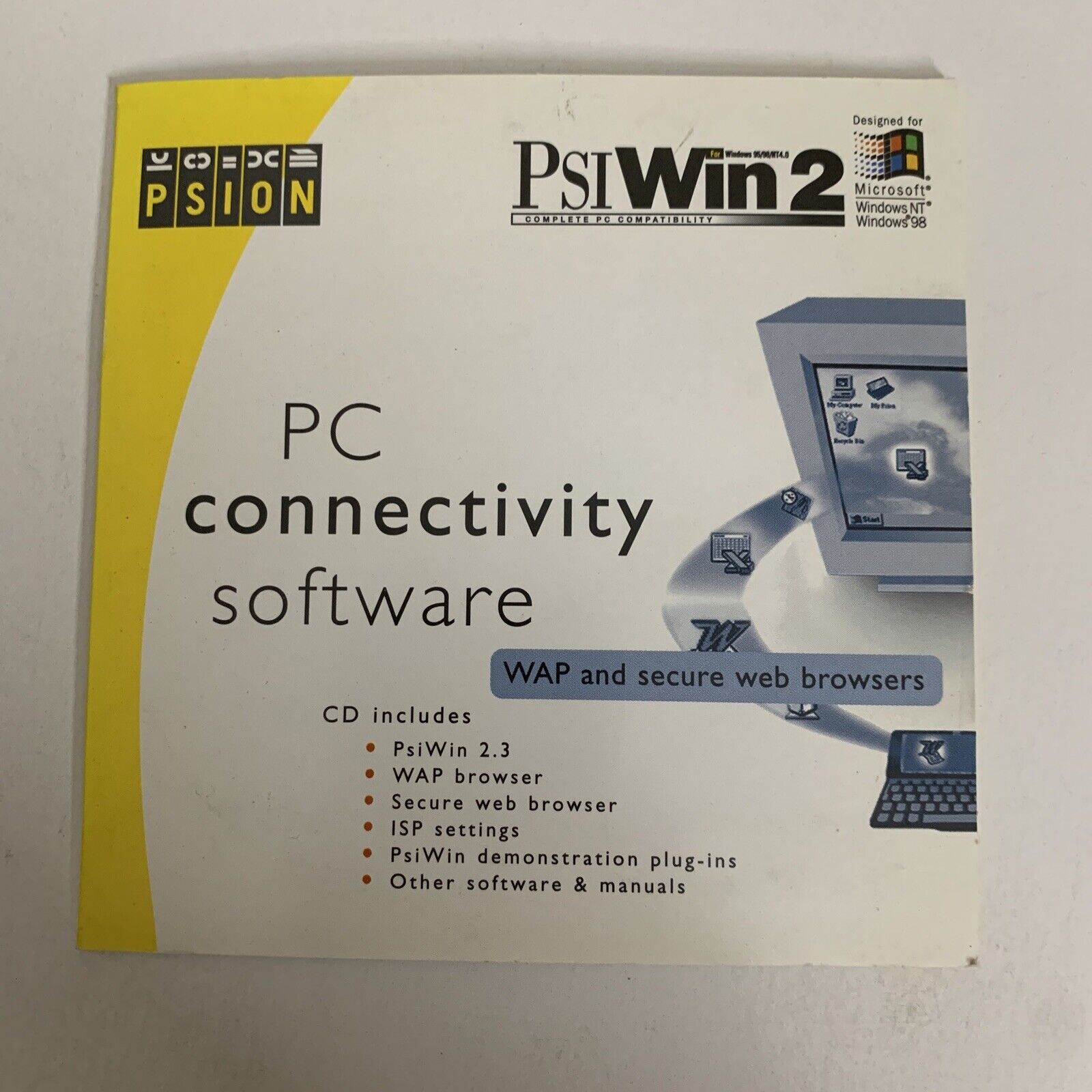 PSION PC Connectivity Software 2 CD-ROM for Microsoft Windows NT/98 ...