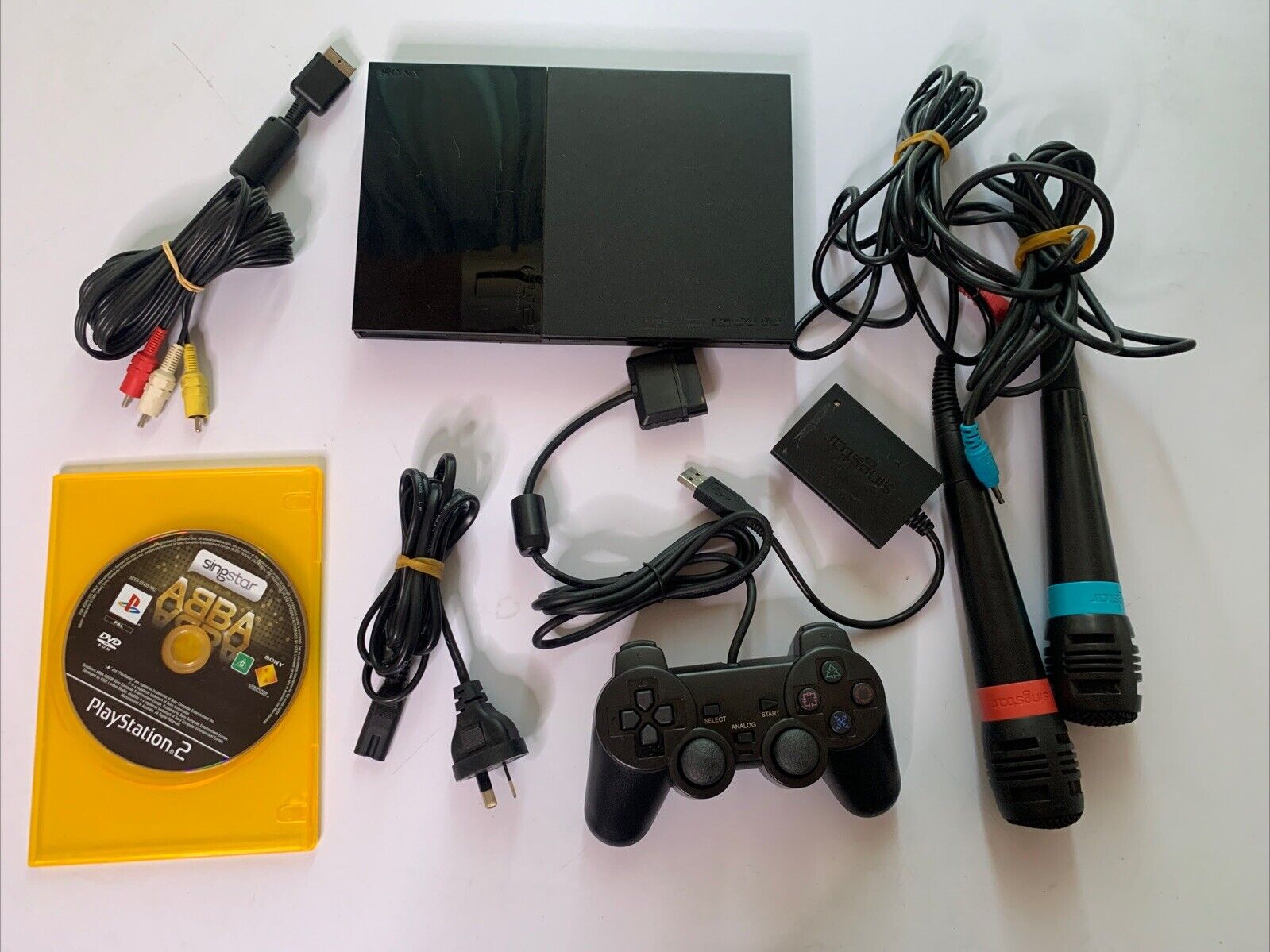 Sony PlayStation 2 Slim PAL Console ABBA SingStar Bundle with Micropho ...