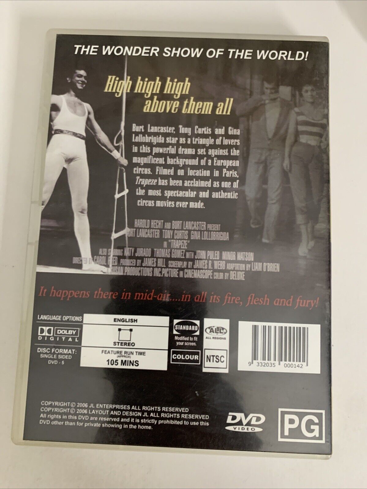 Trapeze (DVD, 1956) Widescreen Edition Burt Lancaster, Tony Curtis All ...