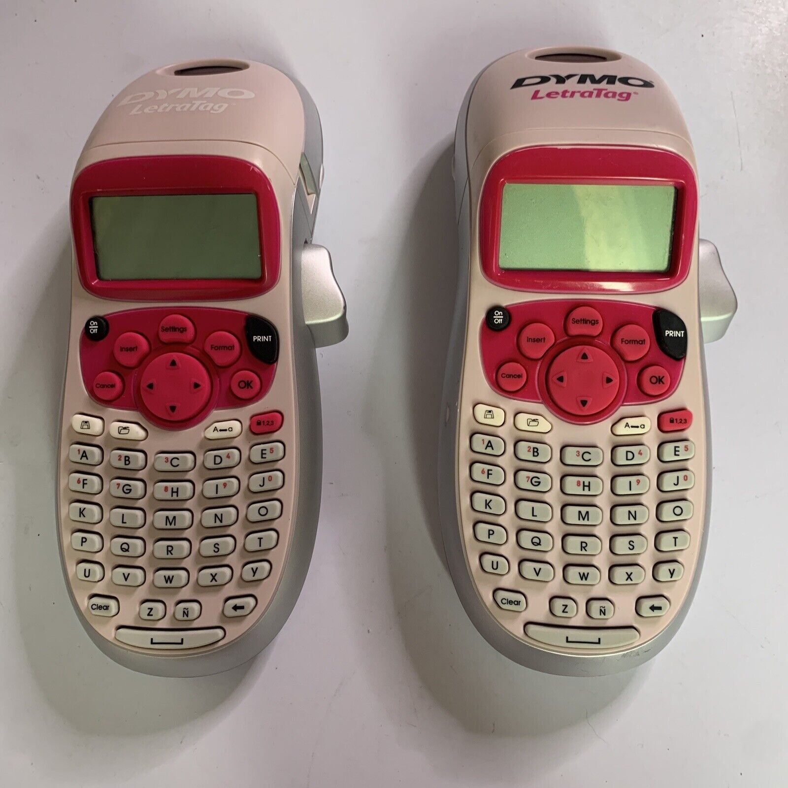 2x DYMO LetraTag 100H Handheld Label Maker Pink – Retro Unit
