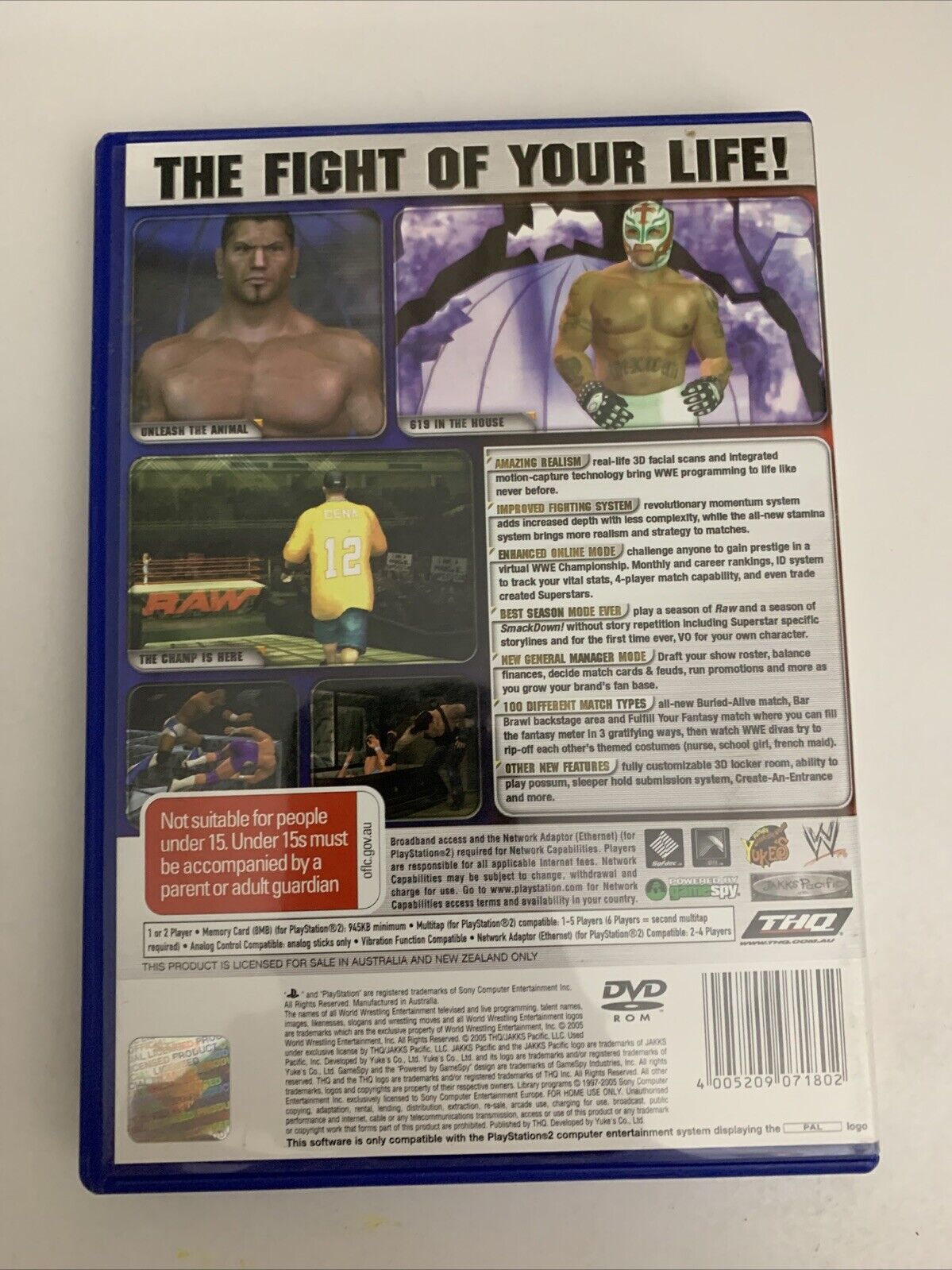 WWE Smackdown vs Raw 2006 PS2 Sony Playstation 2 PAL Wrestling Game ...