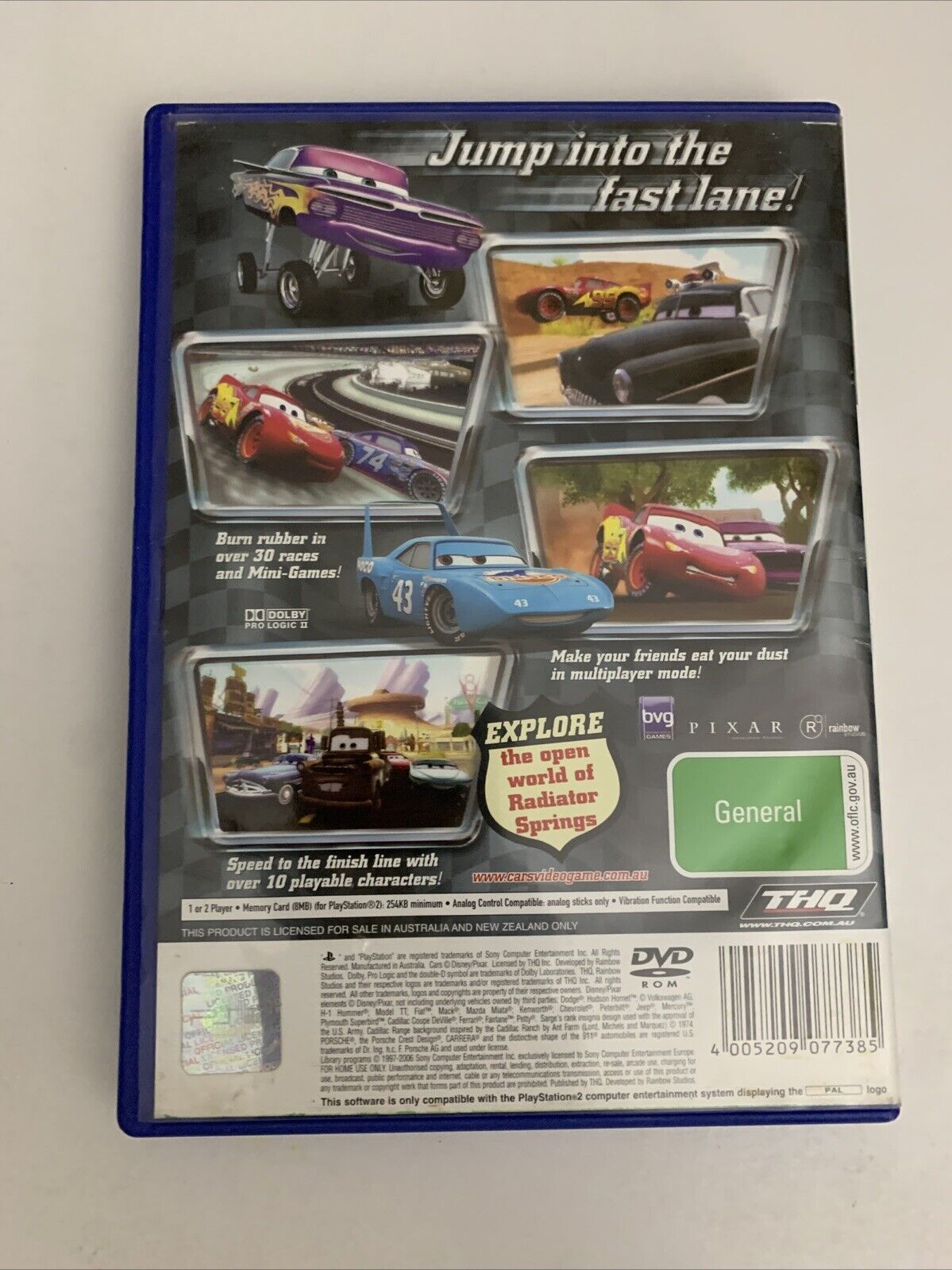 Disney Pixar Cars PS2 Sony PlayStation PAL Racing Arcade 2003 Game ...