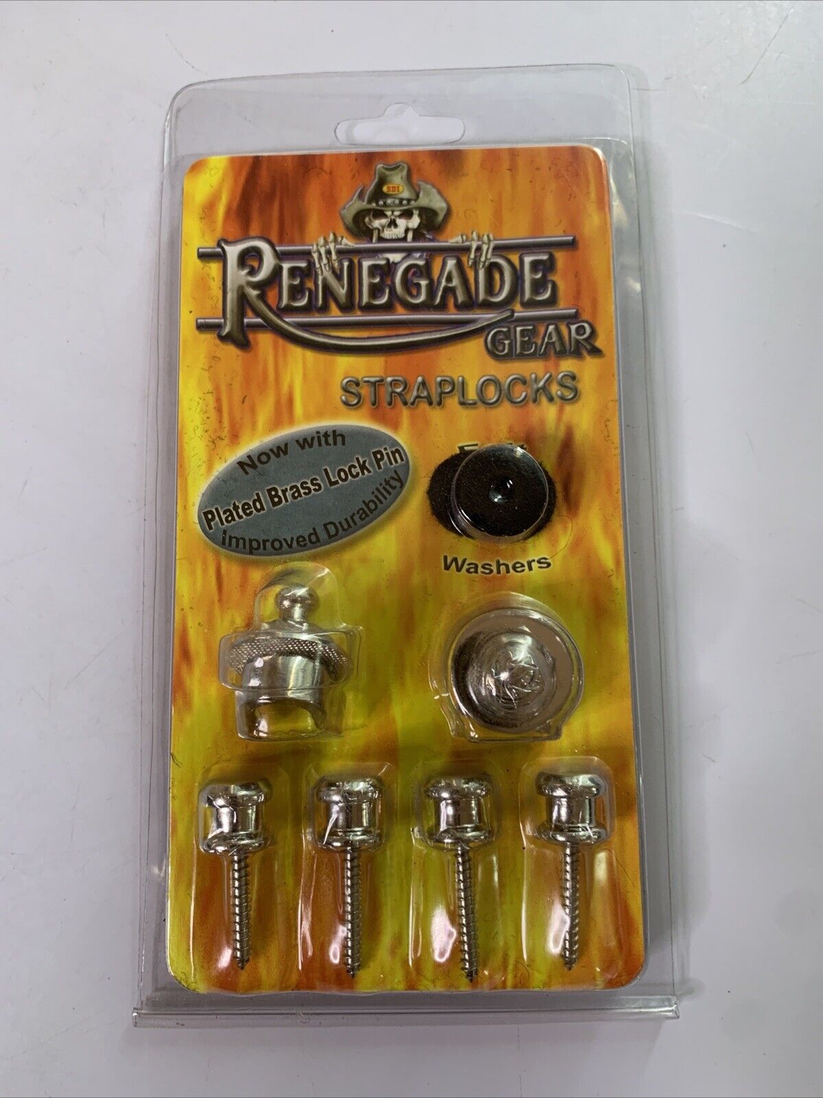 Renegade Gear Straplocks Guitar Plated Brass Lock Pin GC-SLN NEW ...