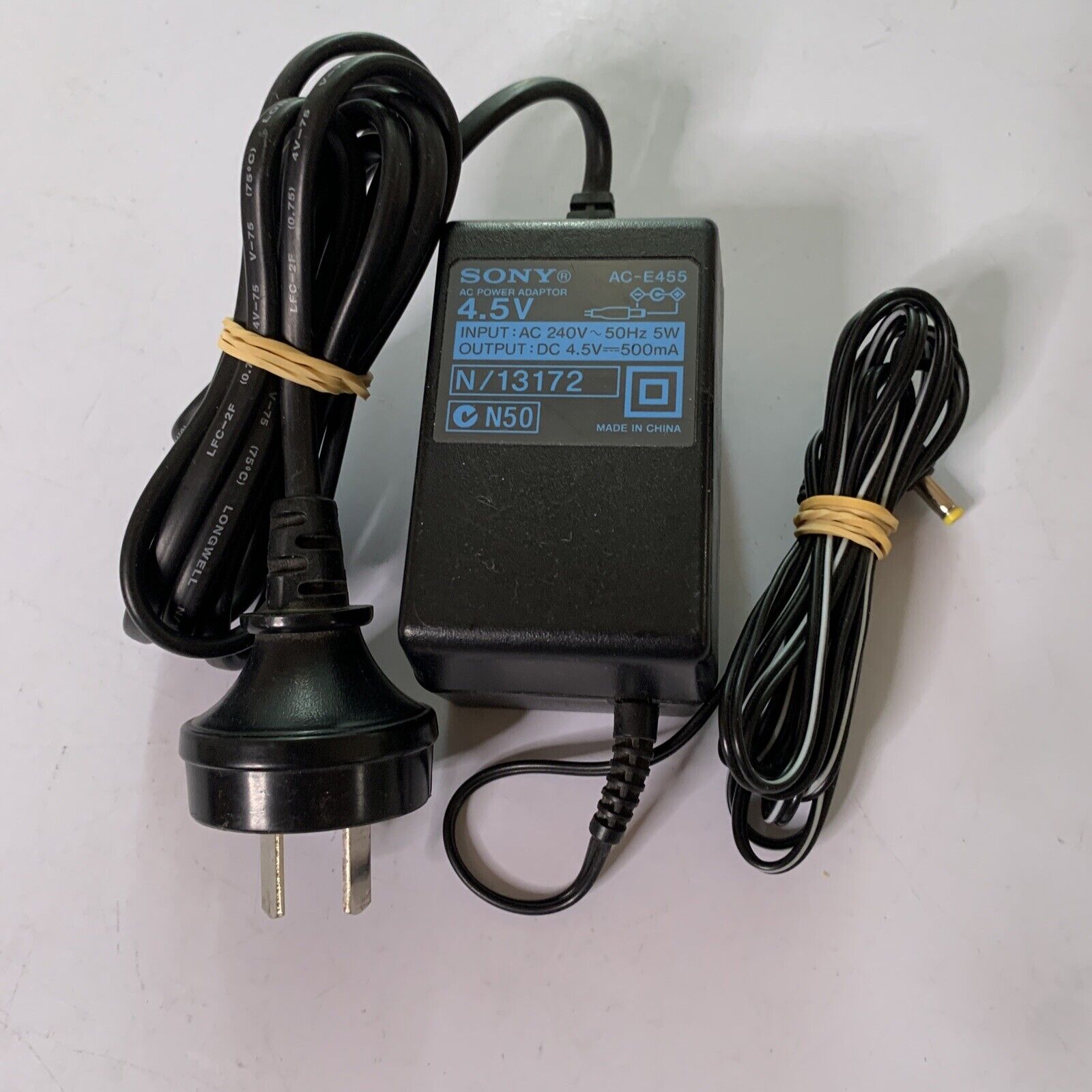 Sony AC Power Adaptor AC-E455 4.5V 500mA for Portable CD MP3 MiniDisc ...