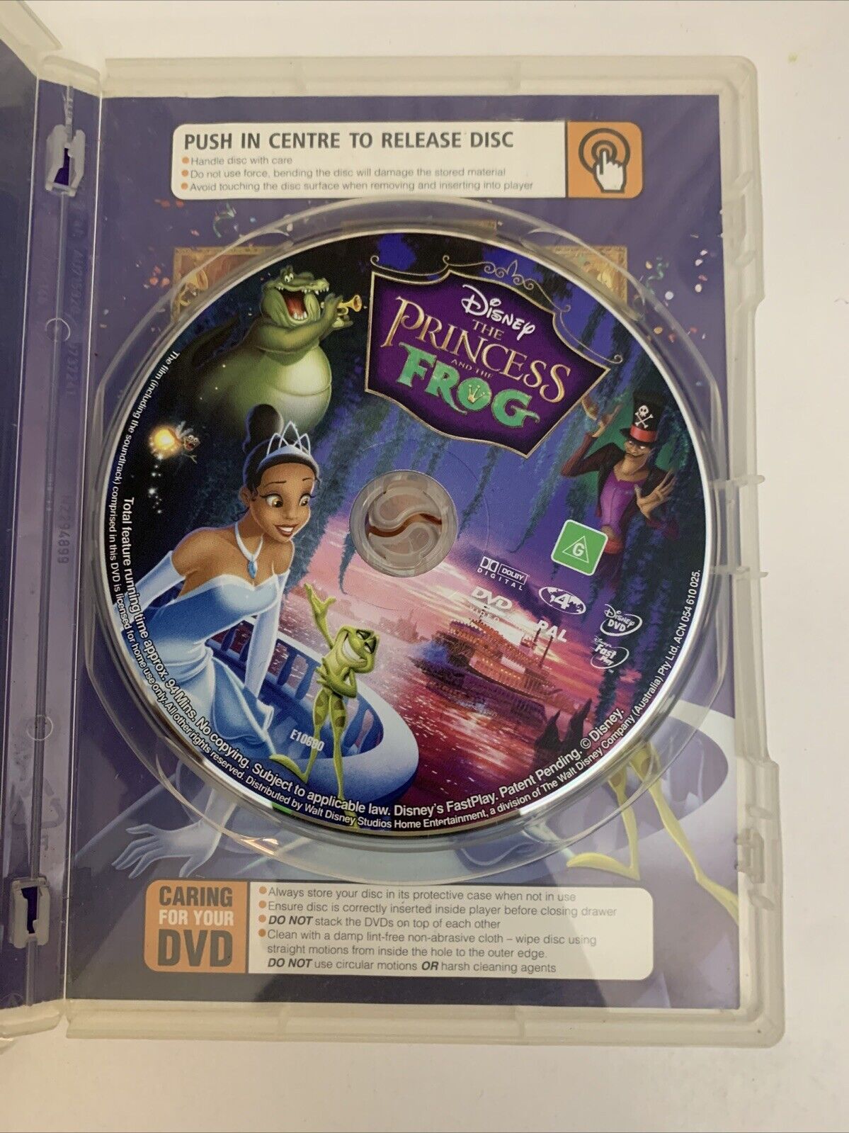 The Princess And The Frog (DVD, 2009) Disney Animated Film Region 4 – Retro Unit