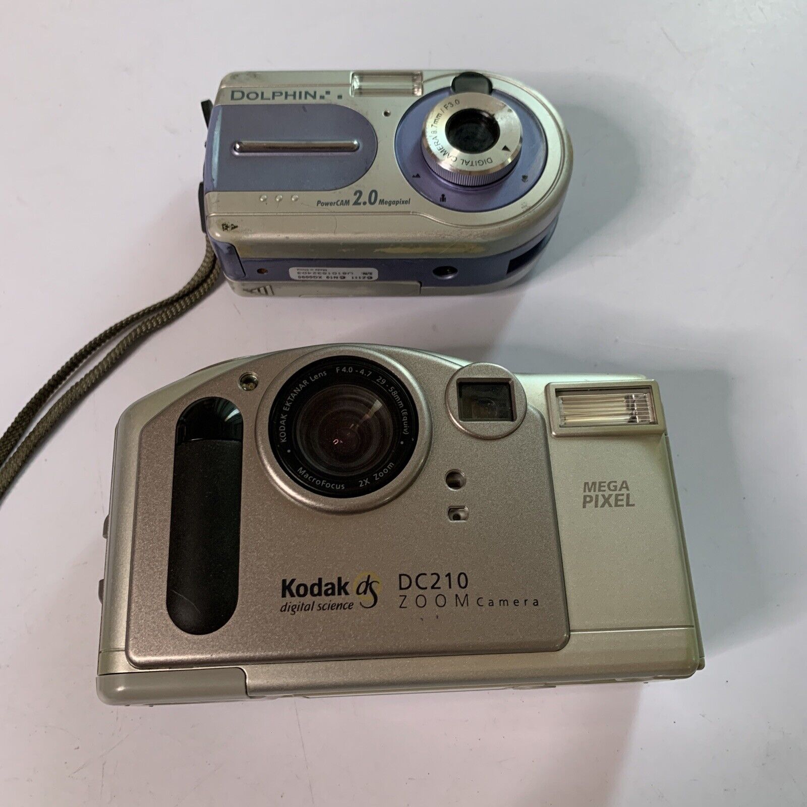 Kodak DC210 Zoom Camera & Dolphin Powercam 2 MP Camera *For Parts or R ...