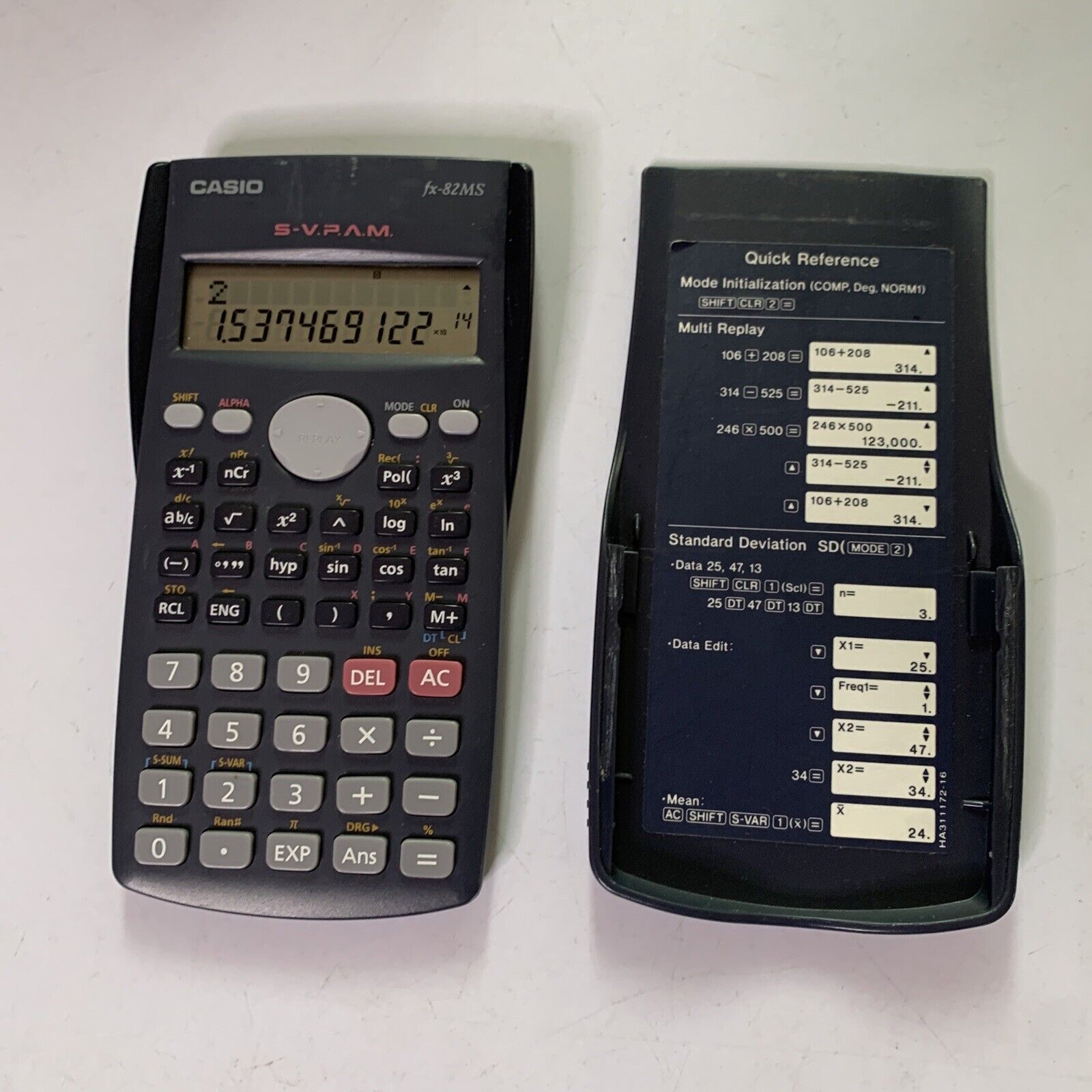 Casio Fx-82MS Scientific Calculator with Cover – Retro Unit