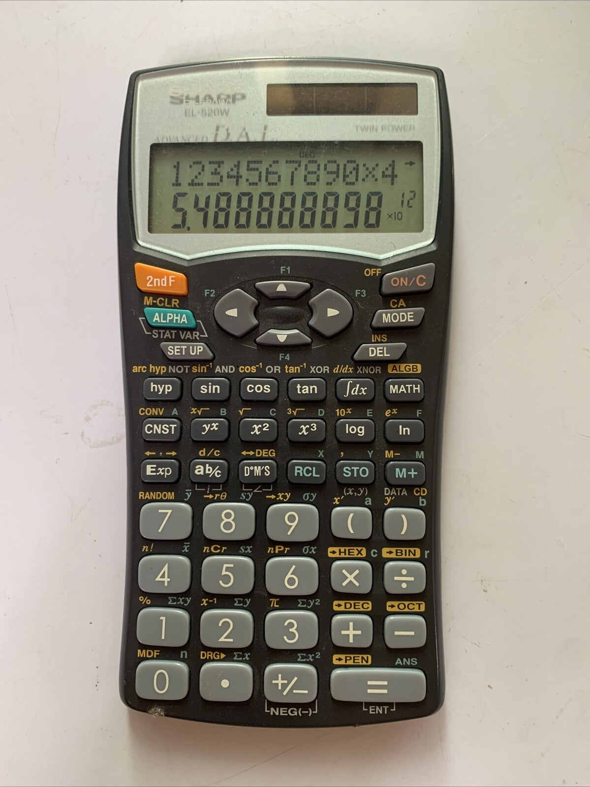 Sharp EL-520W Scientific Solar Powered Calculator – Retro Unit