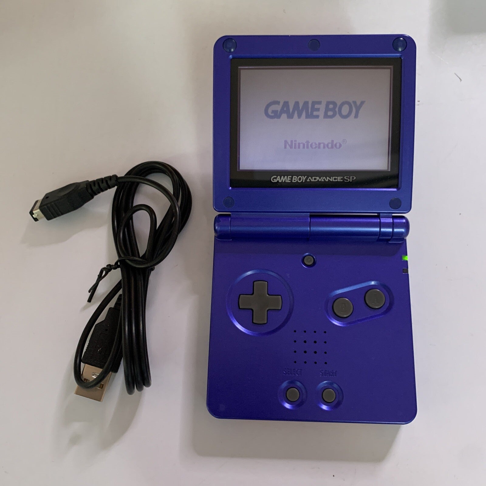 Nintendo Gameboy Advance SP Metallic Blue Handheld Console AGS-001 ...