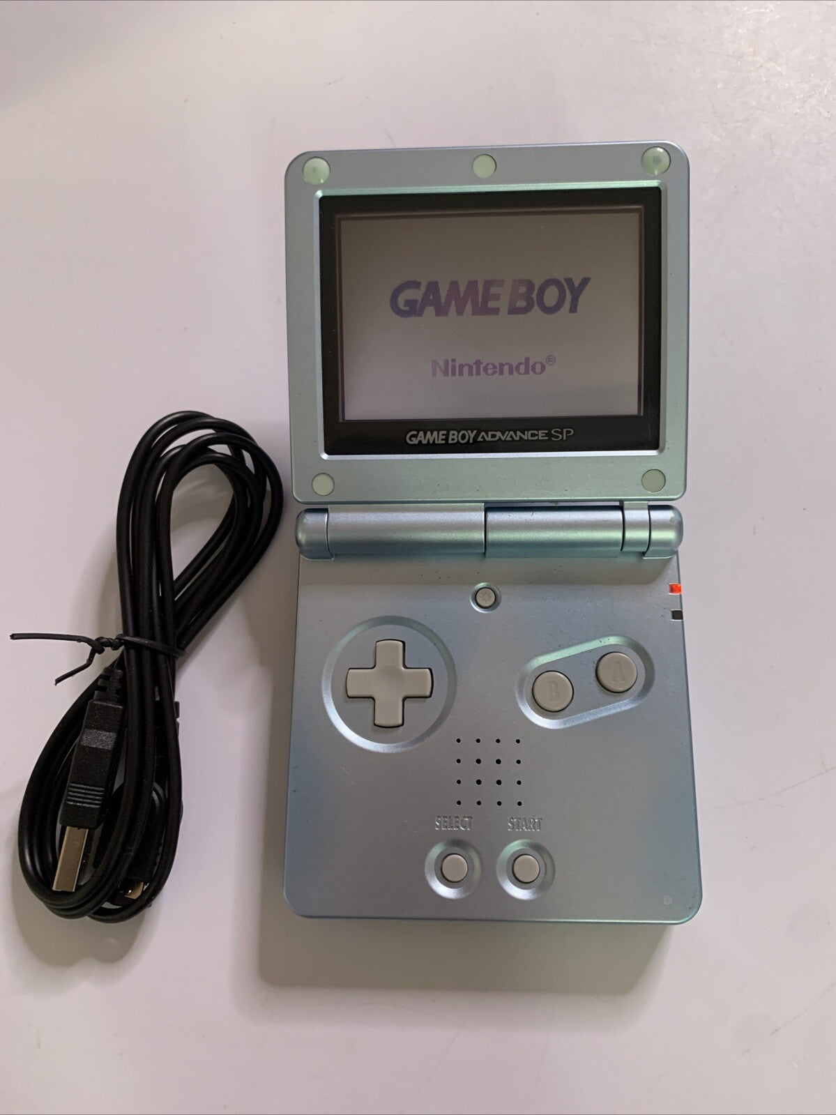 Nintendo Game Boy Advance SP Light Blue Metallic Console with Charger ...
