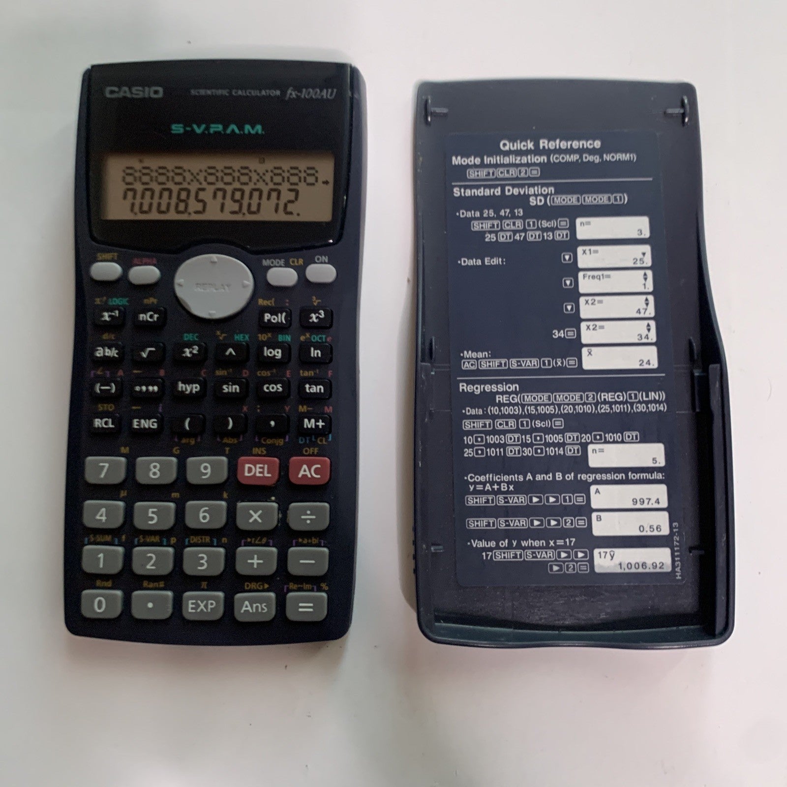 Casio Fx-100AU Scientific Calculator With Cover – Retro Unit