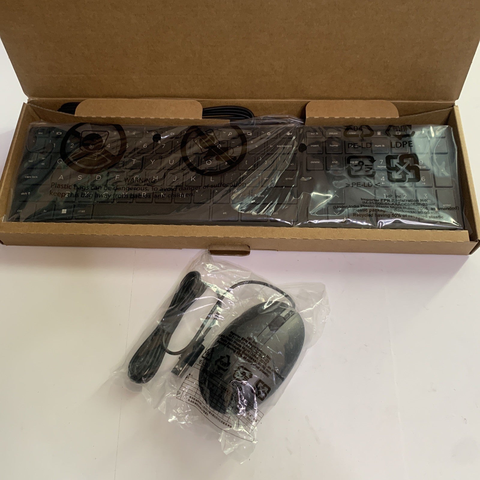 HP Halley USB Wired Keyboard + Mouse Combo HSA-P010K NEW – Retro Unit