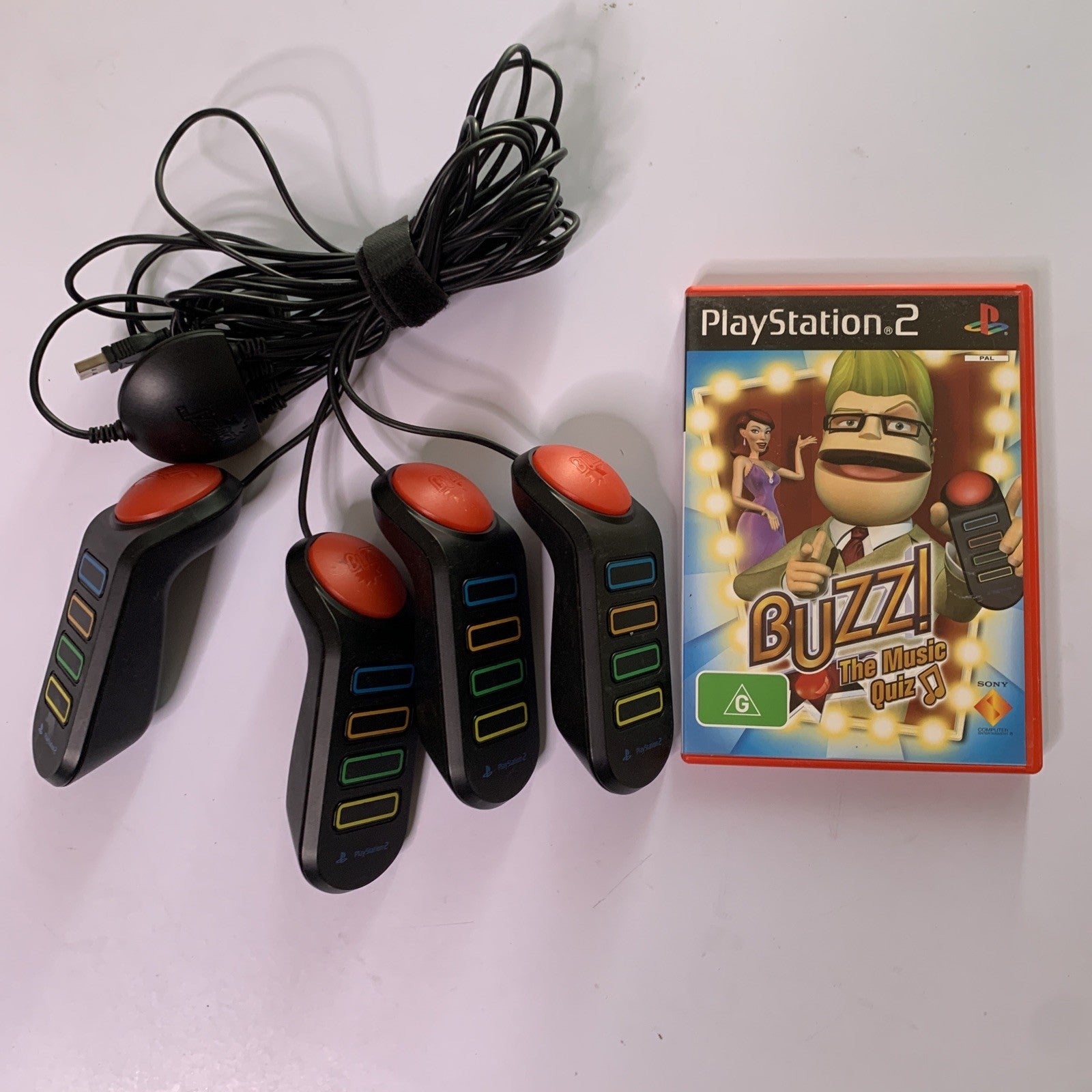 Buzz The Music Quiz with Buzz Controller Bundle PS2 PAL Game – Retro Unit