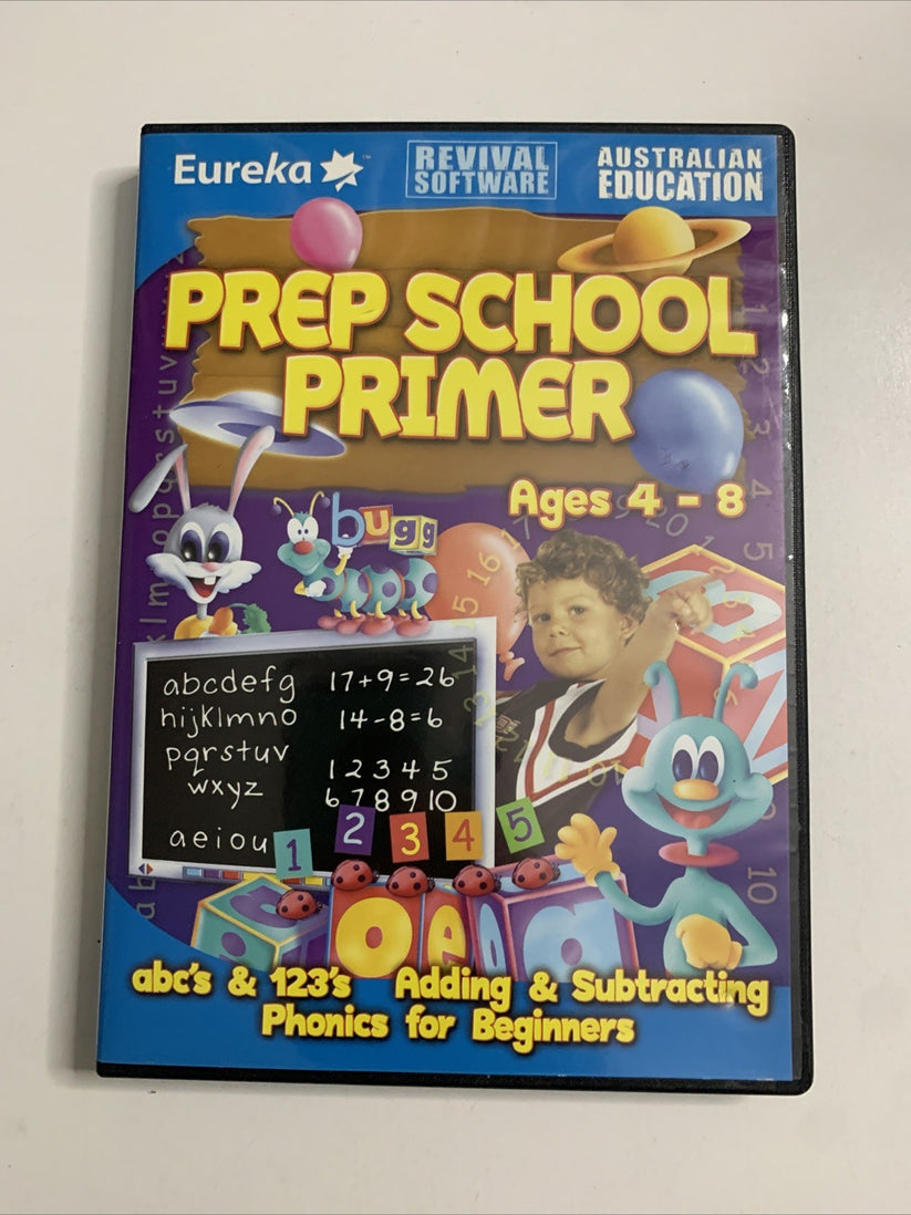 Prep School Primer Ages 4-8 PC CD-ROM Windows ABC's, Adding, Subtracti ...
