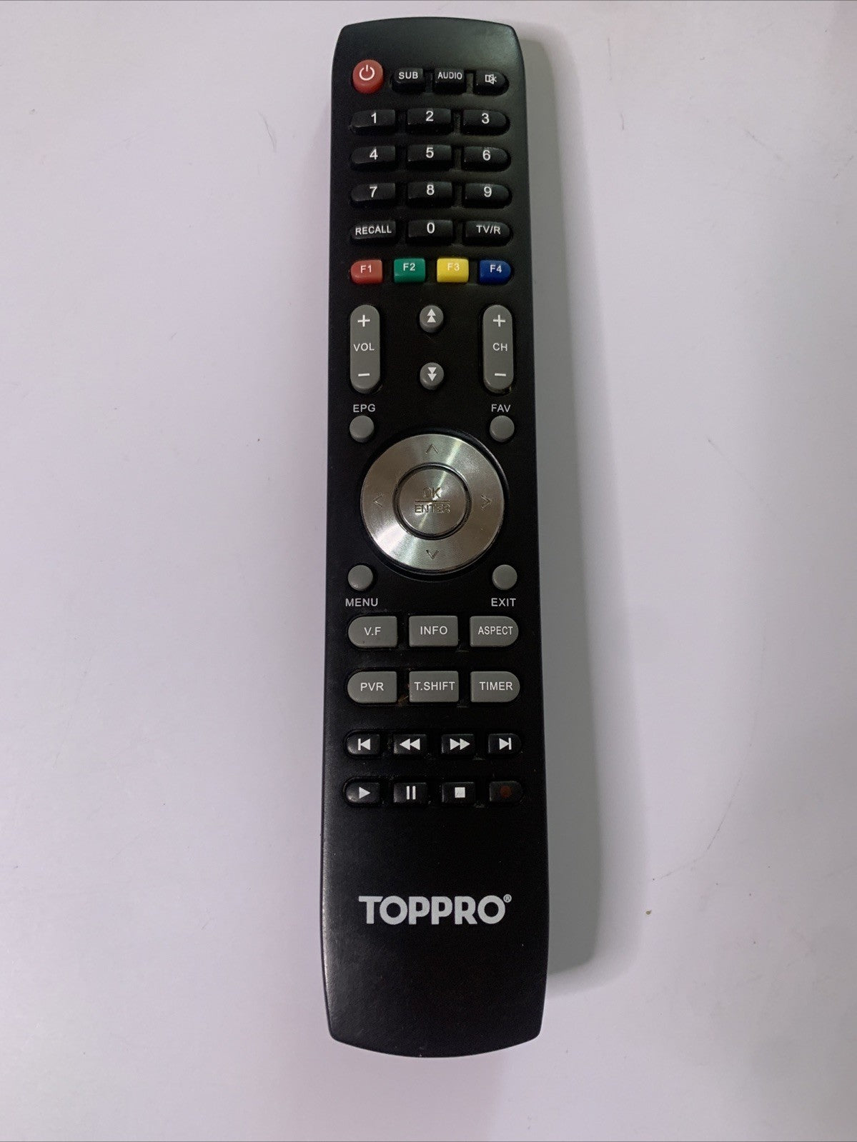 Genuine Toppro Remote Control For TV *Missing Battery Lid – Retro Unit