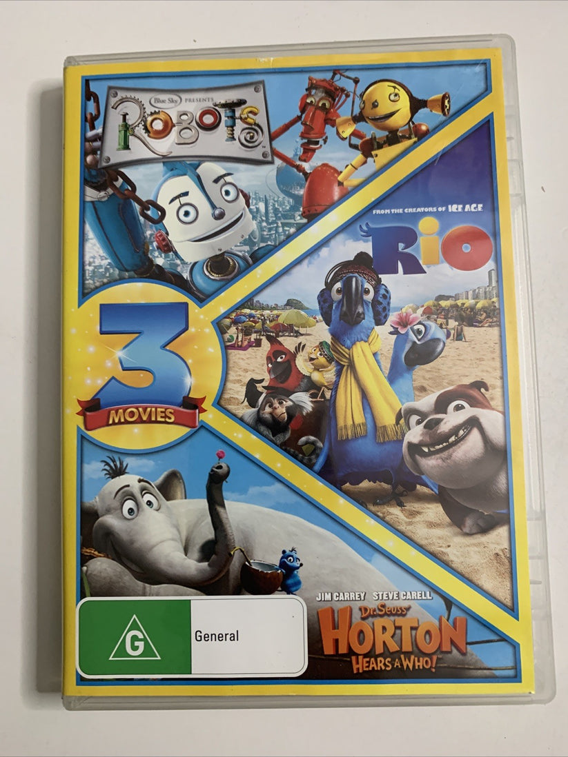 Robots / Rio / Dr Seuss: Horton Hears A Who! (DVD) Animated Films Regi ...