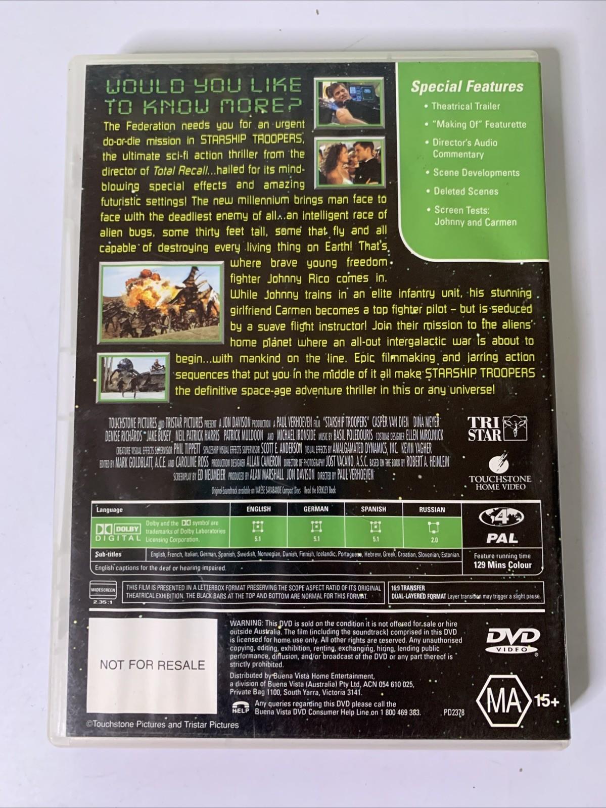 Starship Troopers (Special Edition, DVD, 1997) Region 4 – Retro Unit