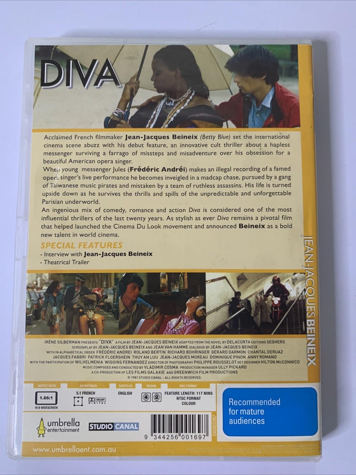 Diva (DVD, 1981) Frédéric Andréi, Jean-Jacques Beineix French Film Reg ...