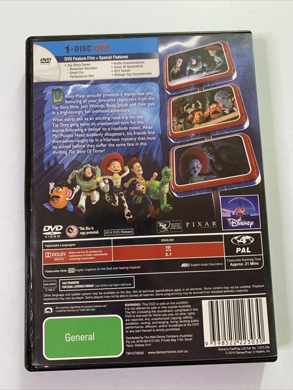 Toy Story Of Terror (DVD, 2013) Disney Pixar Animation Region 4 – Retro ...