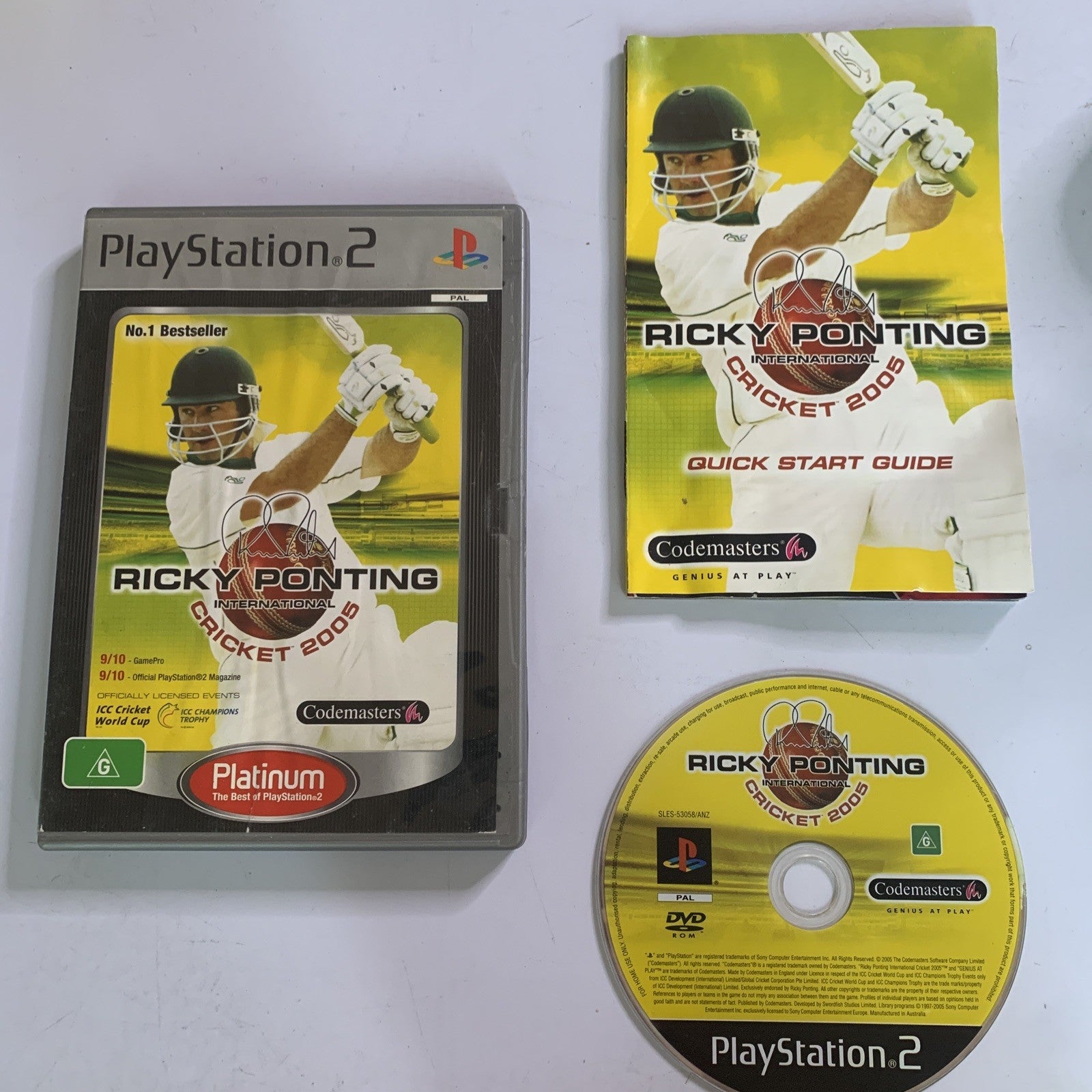 Ricky Ponting International Cricket 2005 PS2 PlayStation 2 PAL Game Co ...