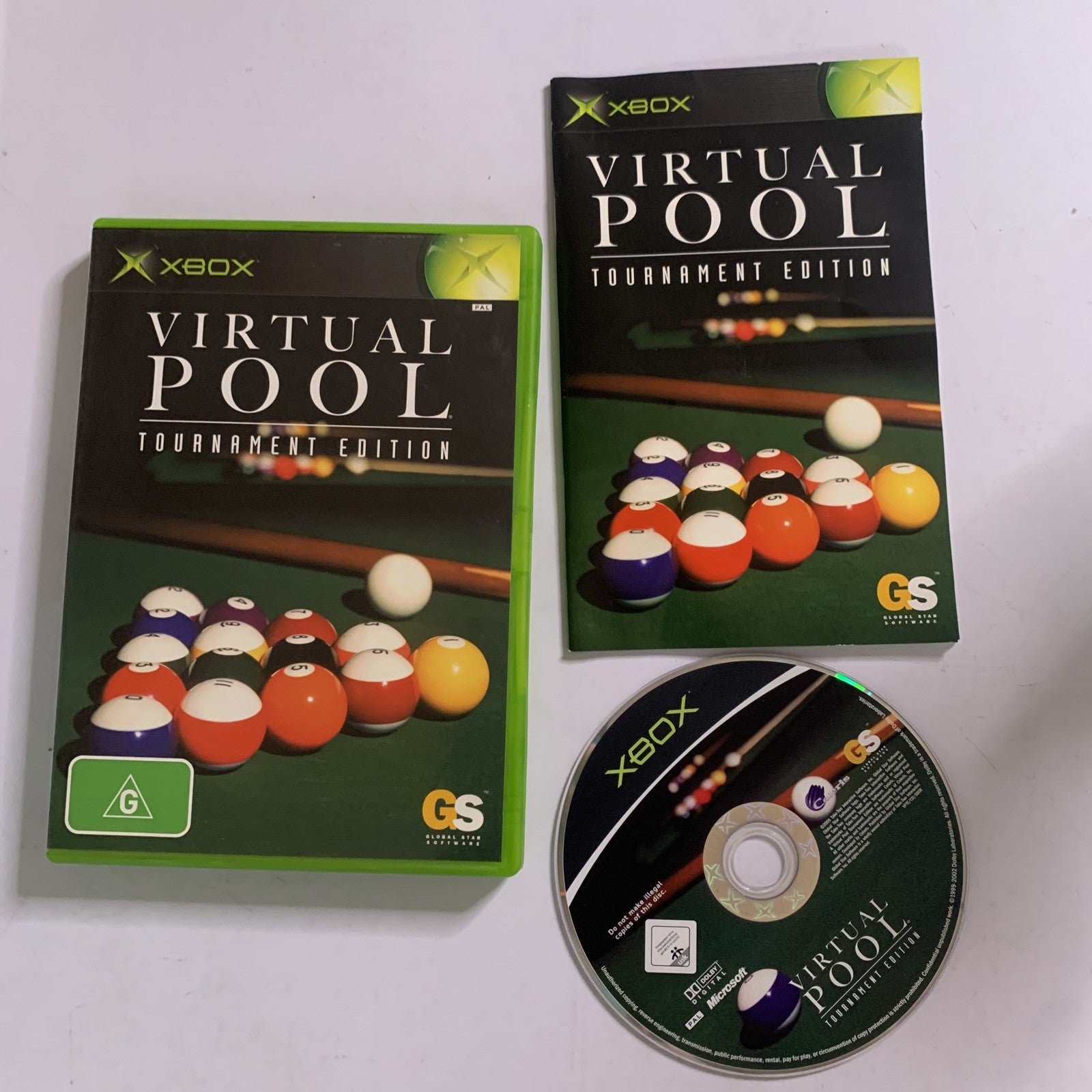 Virtual Pool Tournament Edition Microsoft XBOX Original PAL Game Compl ...