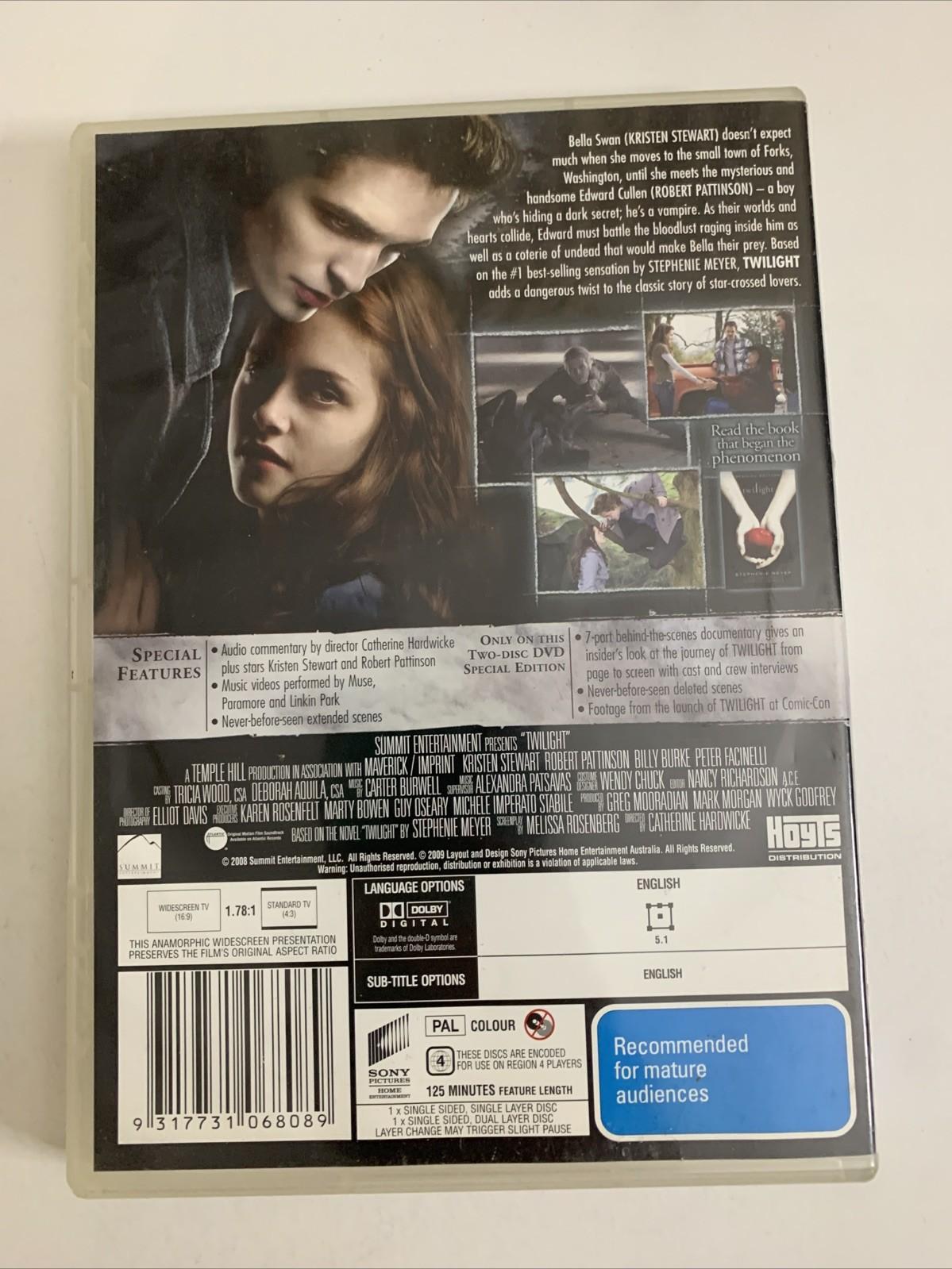 Twilight (Special Edition, DVD, 2008, 2-Discs) Robert Pattinson Region ...