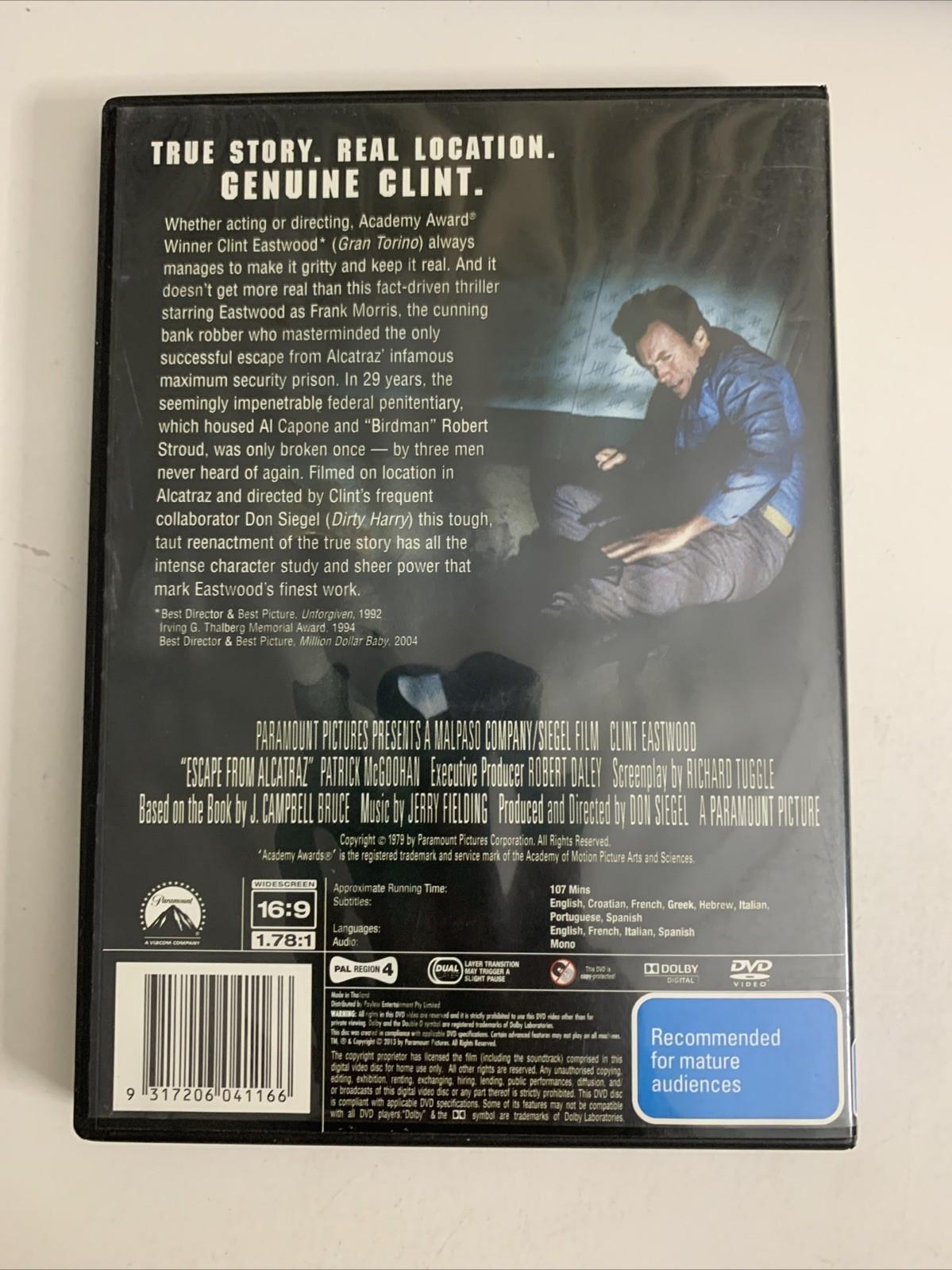 Escape From Alcatraz (DVD, 1979) Clint Eastwood Region 4 – Retro Unit