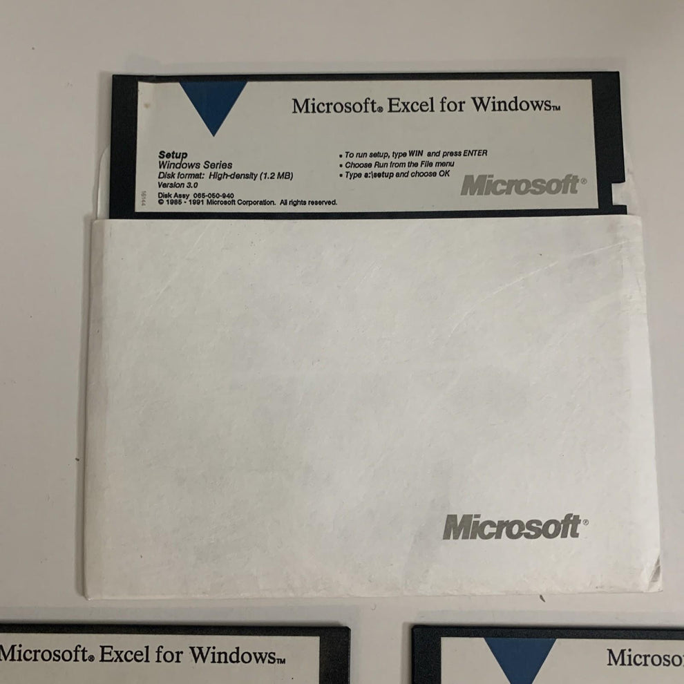 Microsoft Excel For Windows 1991 5.25" Floppy Disks – Retro Unit