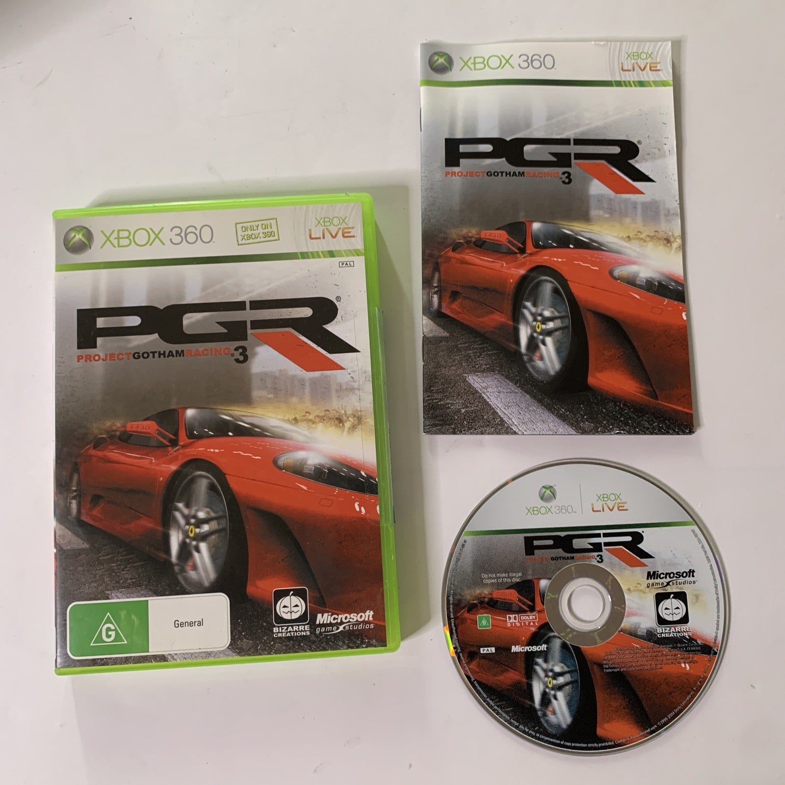 Project Gotham Racing 3 PGR 3 Microsoft XBOX 360 PAL Racing Game Compl ...