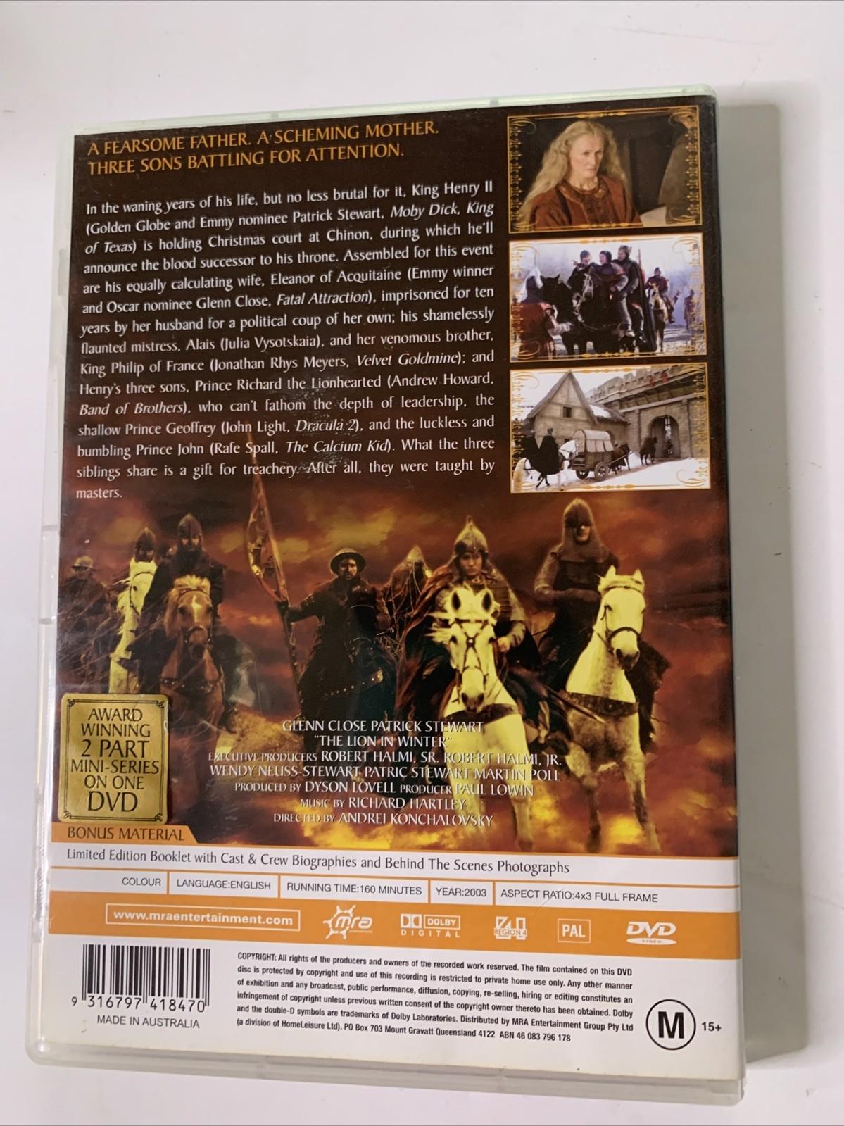 The Lion In Winter (DVD, 2003) Patrick Stewart, Glen Close Region 4 ...