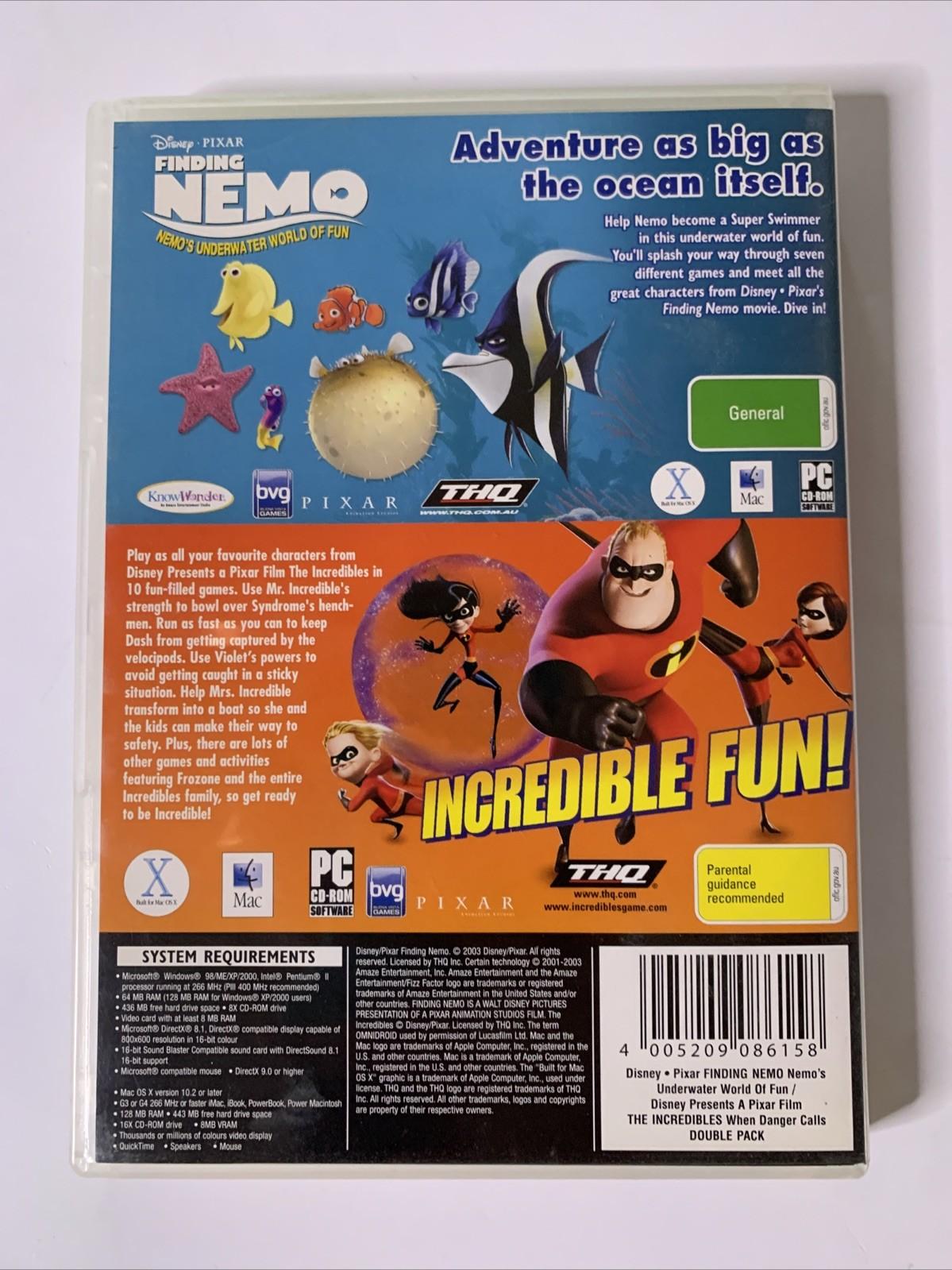 Finding Nemo / The Incredibles PC CD-ROM Windows Game – Retro Unit