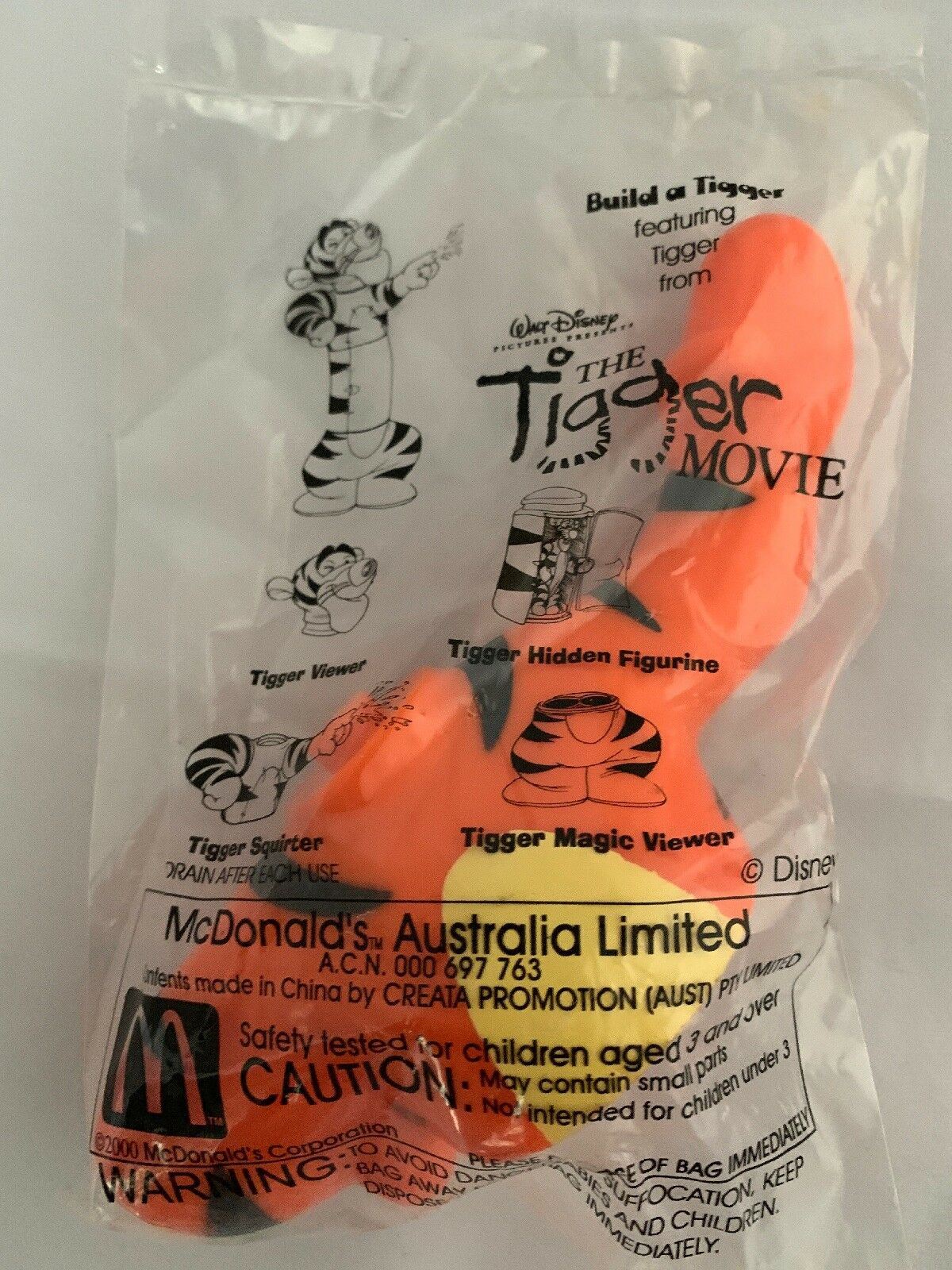 McDonald's Tigger Arms And Chest Figurine From 2000 Sealed – Retro Unit