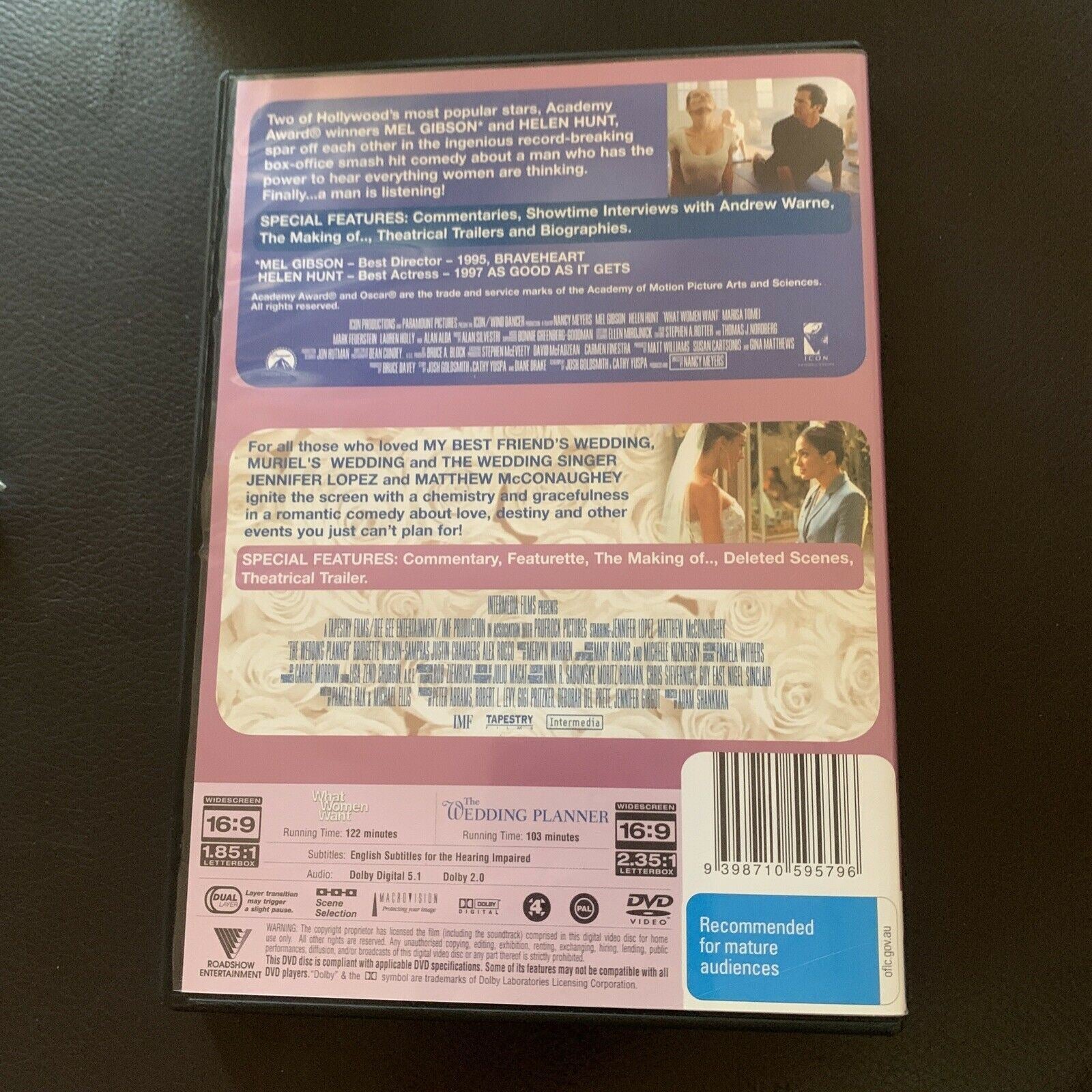 Wedding Planner / What Women Want - Too Romantic Pack DVD Region 4 ...