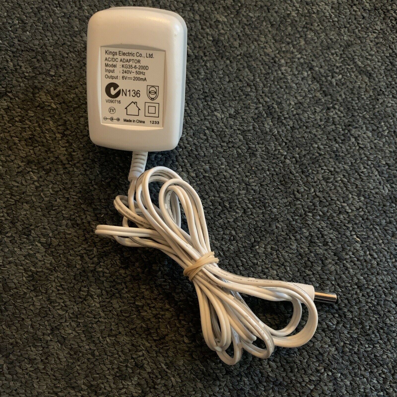 Kings Electric KG35-6-200D AC/DC Adapter 6v 200mA – Retro Unit