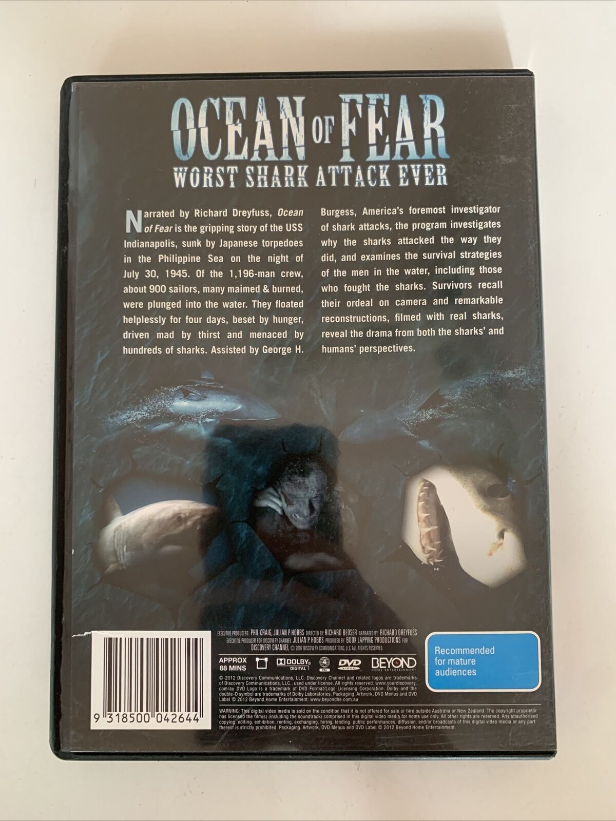 Shark Week - Ocean Of Fear - Worst Shark Attack Ever (DVD, 2012) Regio ...