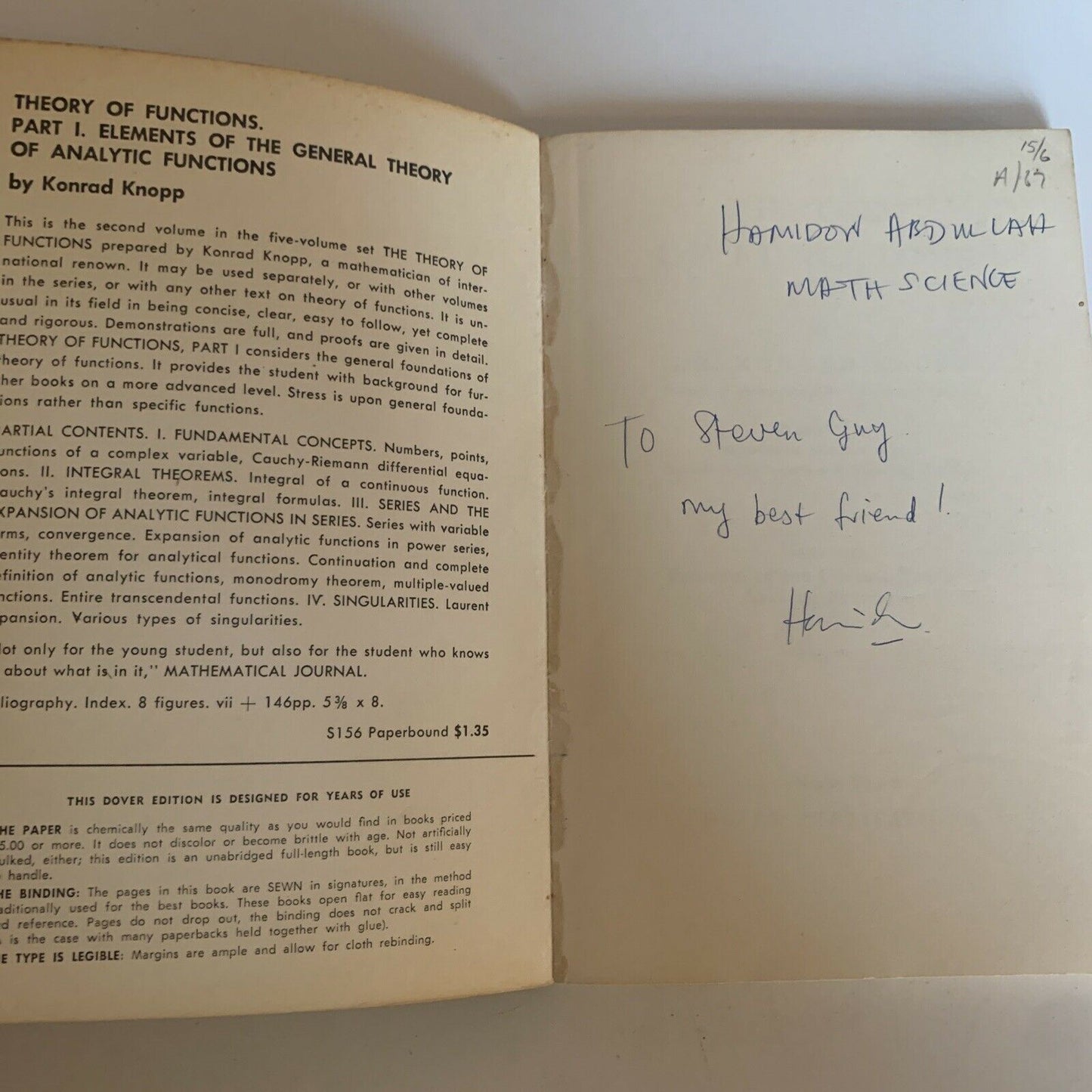 Theory Of Functions Part 1 By Konrad Knopp 1945 First American Editio
